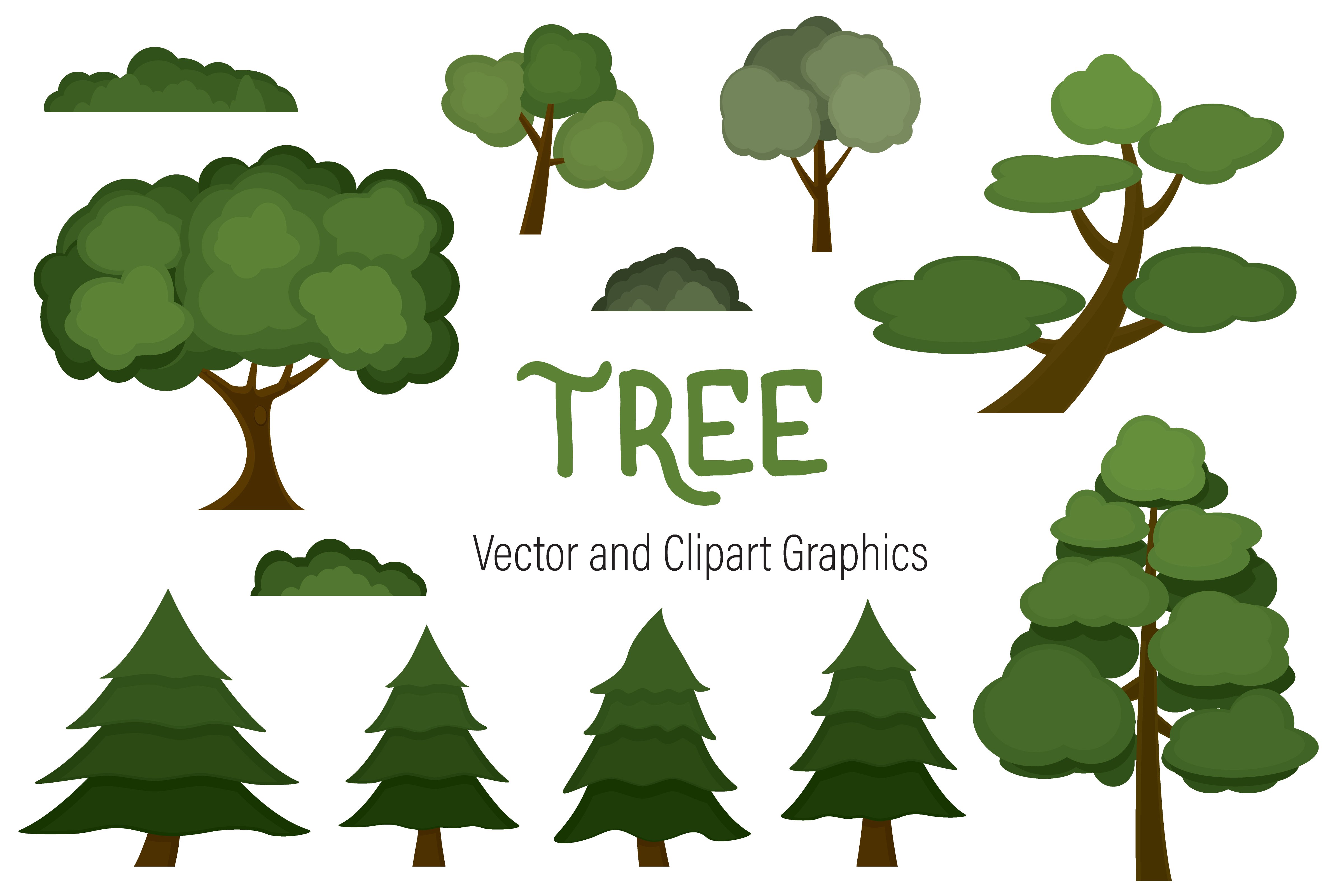 Tree graphics set (84017) | Illustrations | Design Bundles