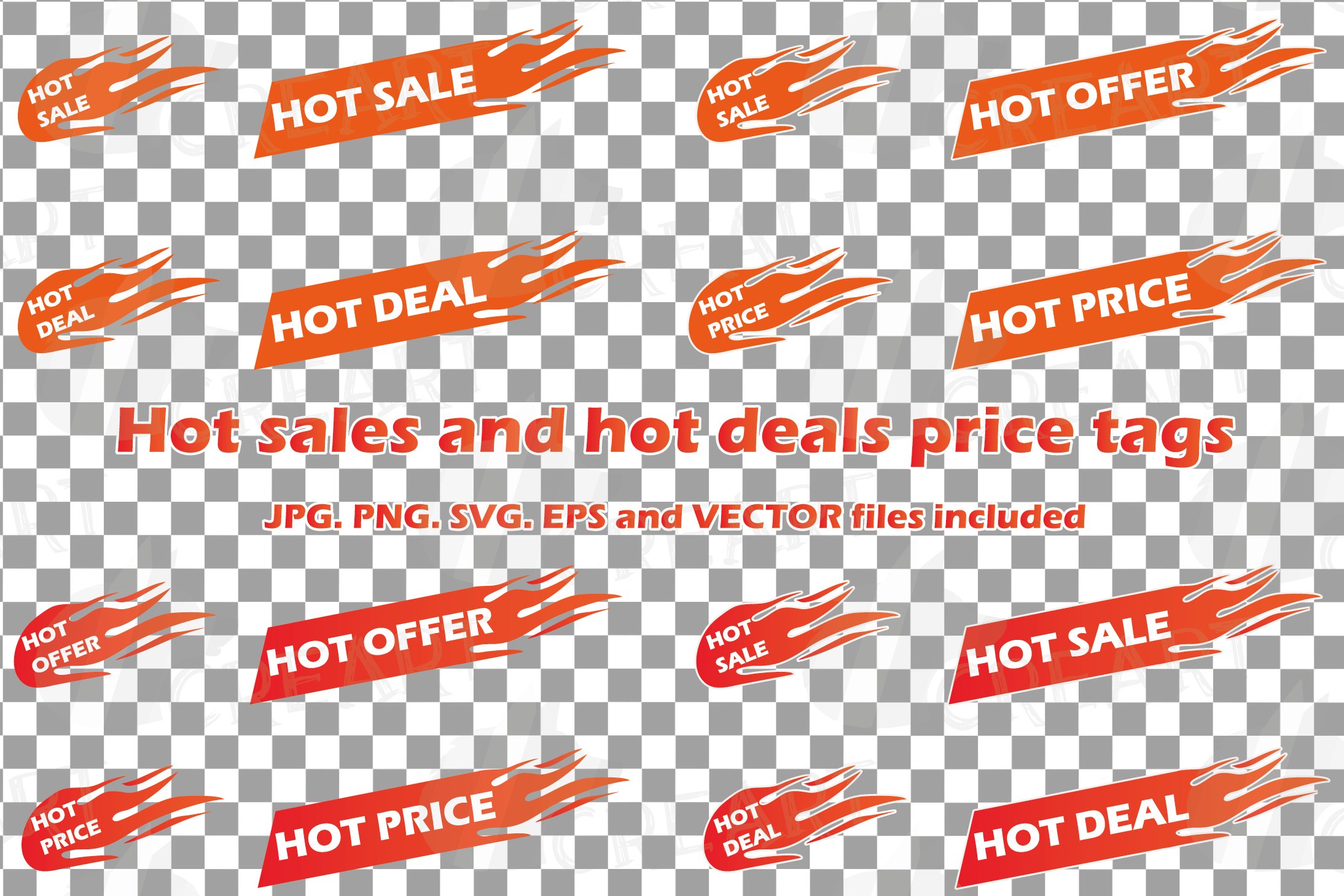 Promotion fire price tag illustration. Hot sale offer banner (359157 ...