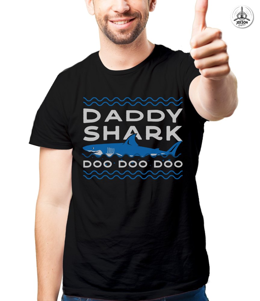 Retro Daddy Shark Print / Fathers Day T-Shirt, Family SVG (240542 ...