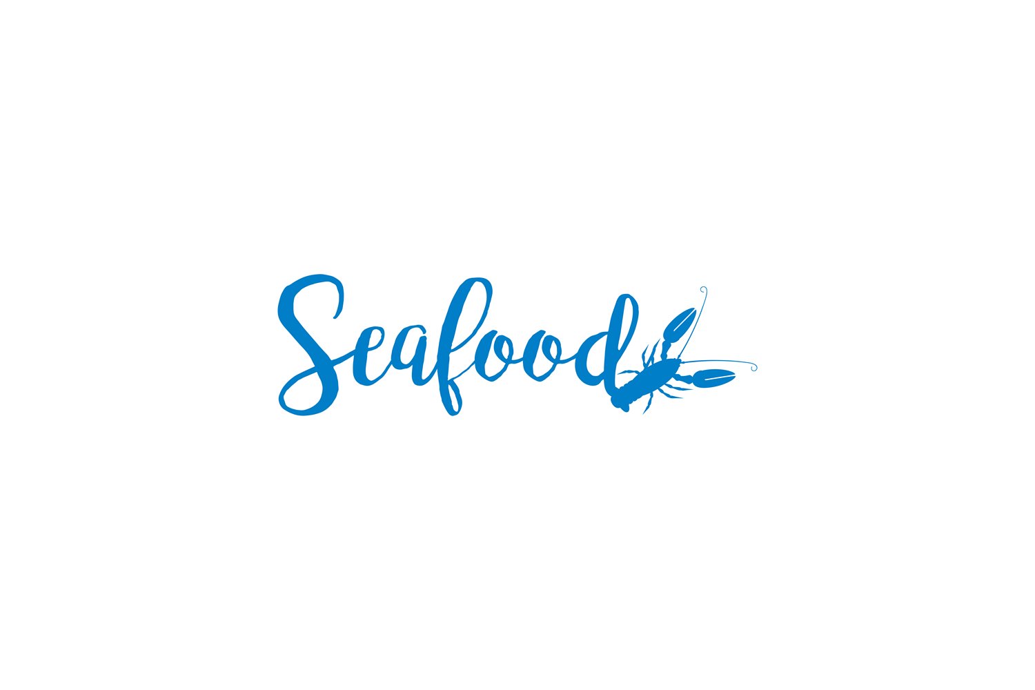 Seafood lettering design isolated on white (832023) | Illustrations ...