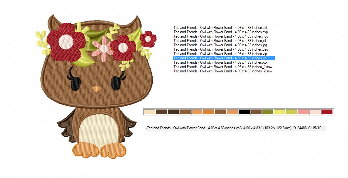 Owl Machine Embroidery Design in 2 sizes (56630) | Designs | Design Bundles
