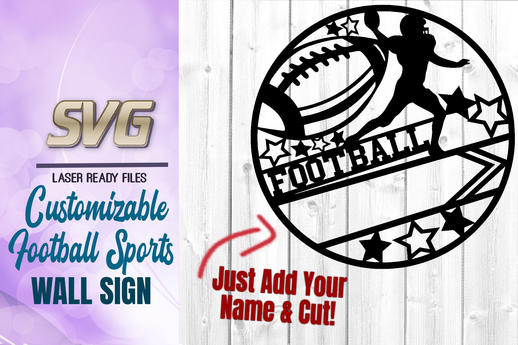 Personalized Football Sports Sign SVG Glowforge Files (1112937) | Cut ...