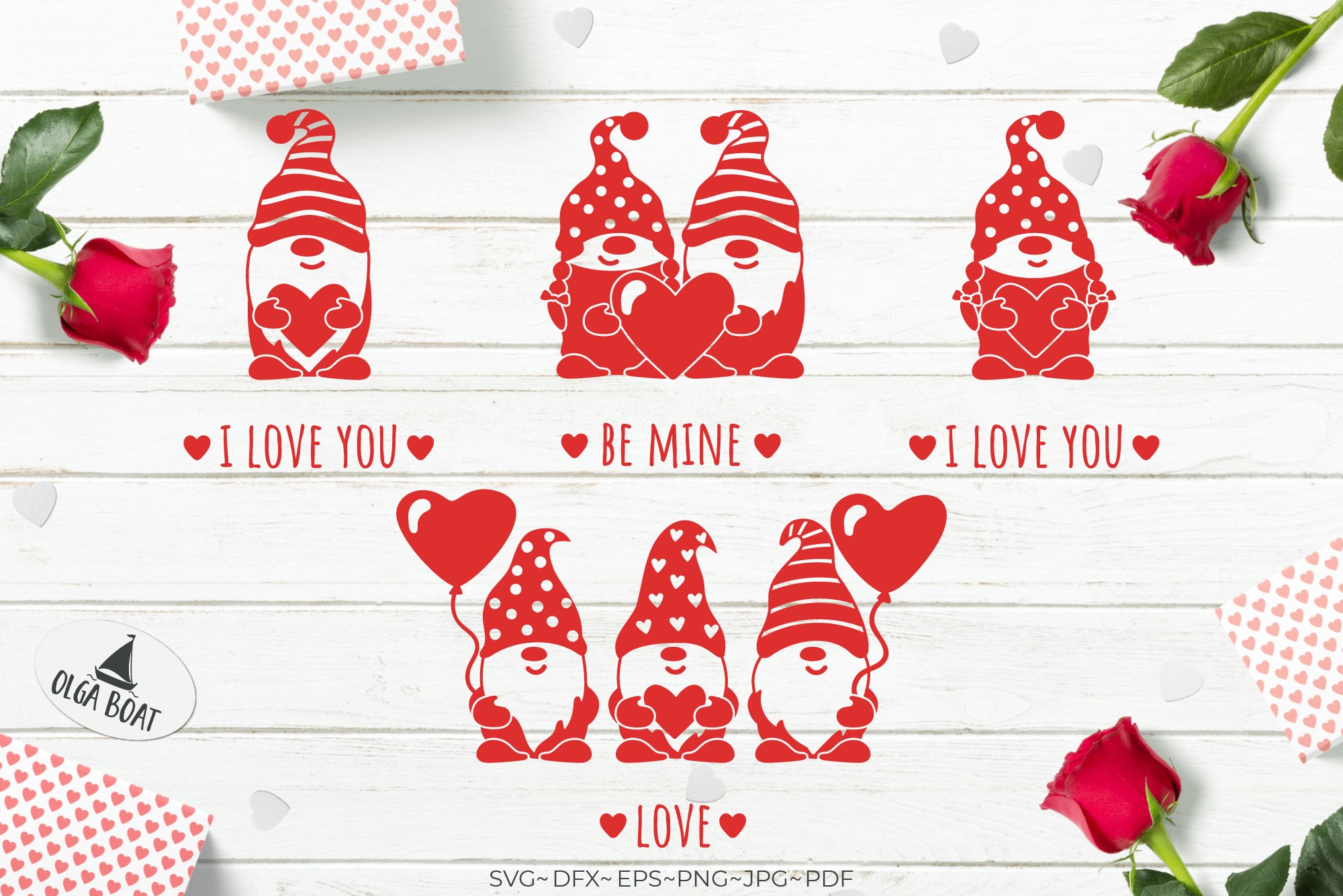 Gnome svg Gnome Valentine Heart Gnome bundle Gnome girl (1161509) | Cut ...