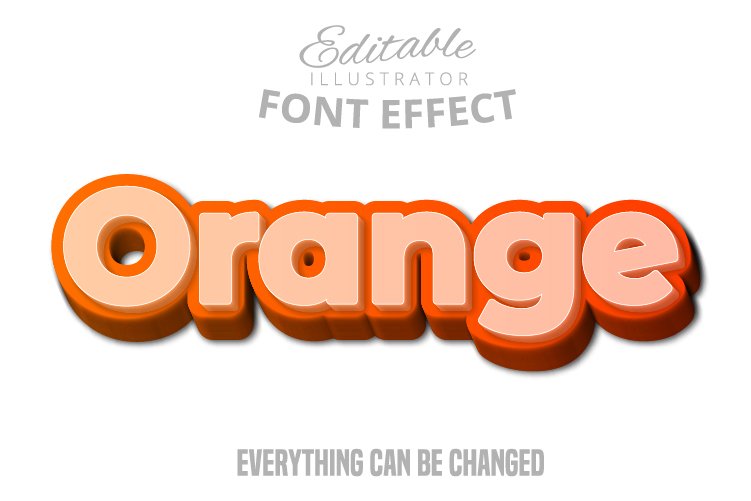 Orange text, editable font effect (439014) | Illustrator Plugins ...