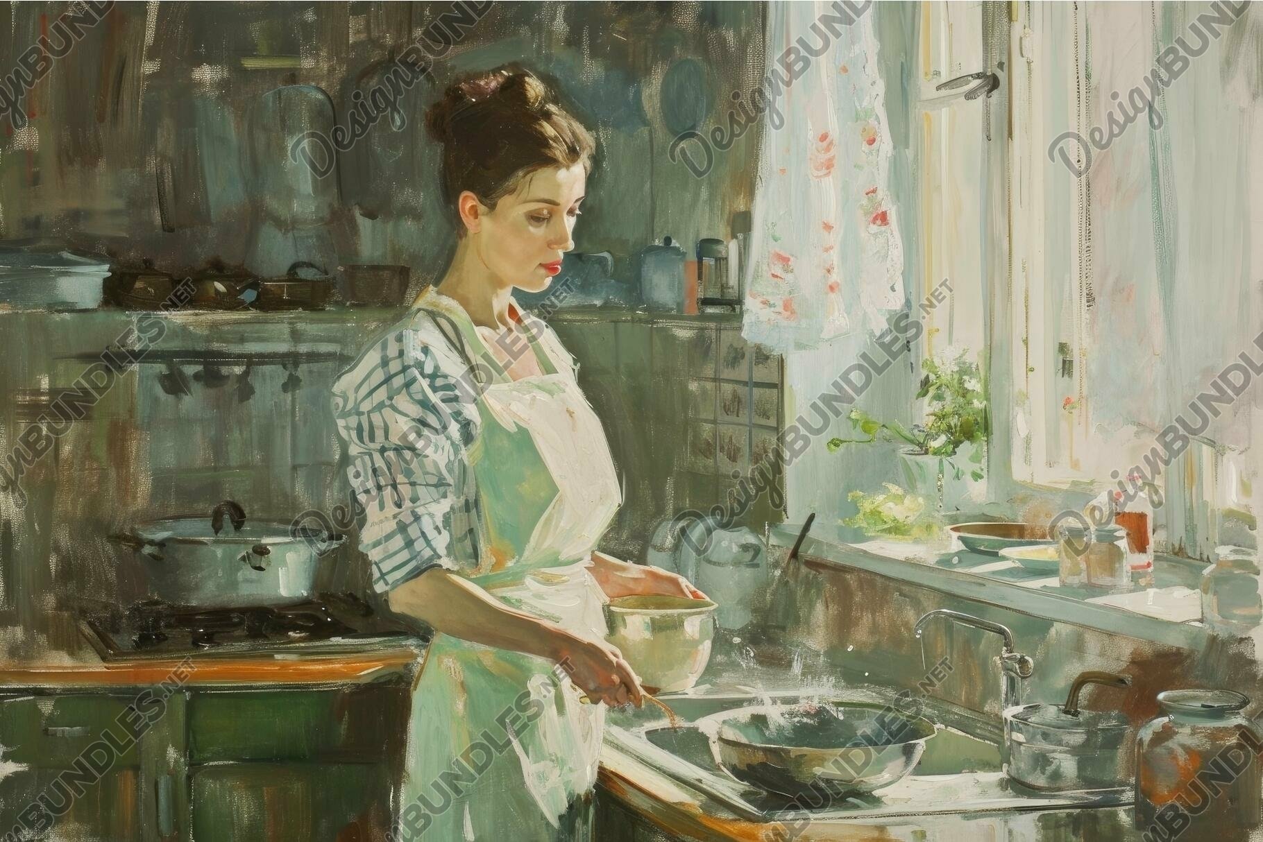 Vintage Lady Cooking