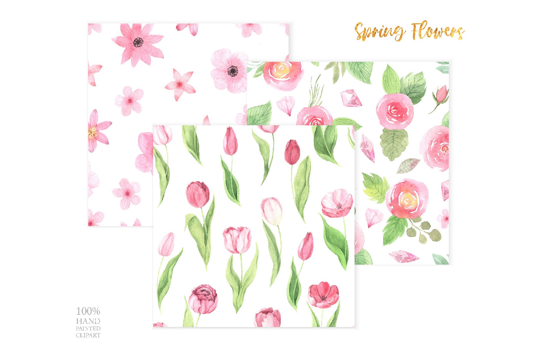 Watercolor Spring Floral Collection (518356) | Illustrations | Design ...