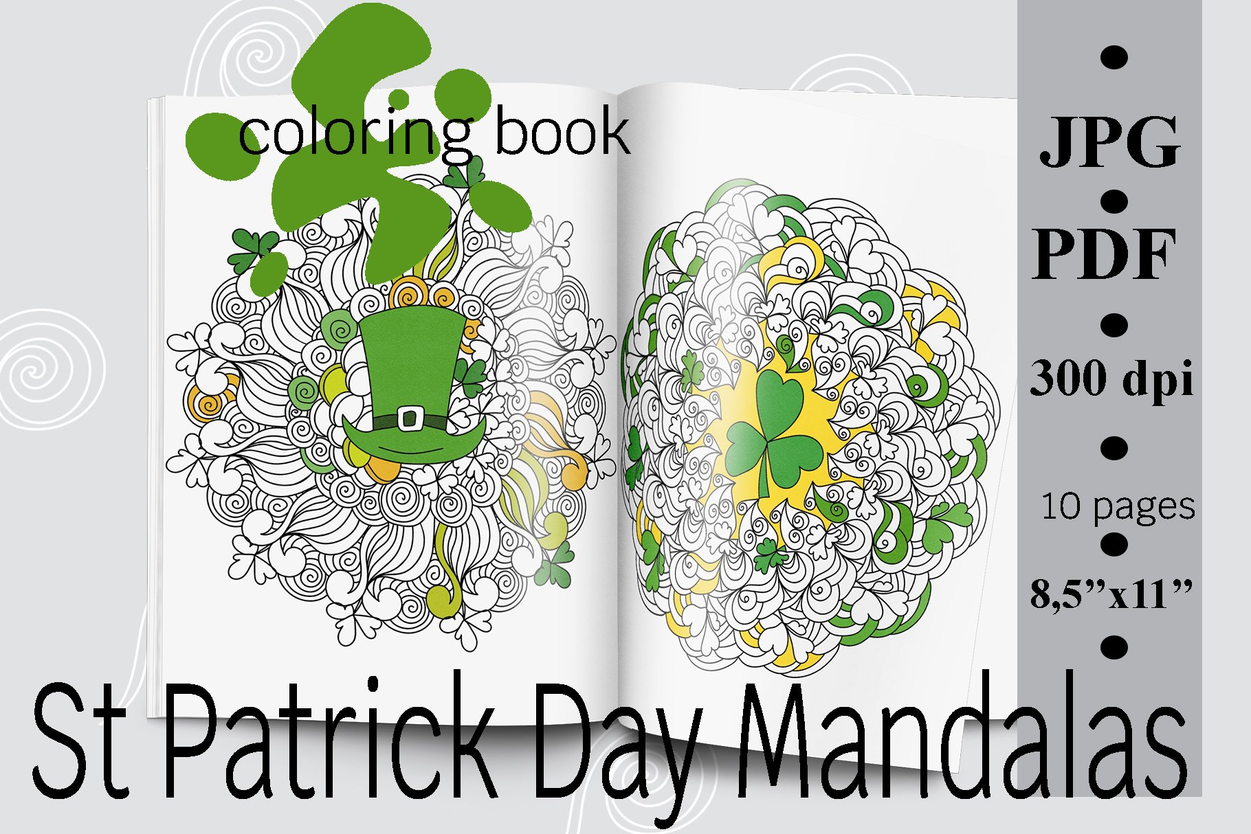 St Patrick Day Mandalas Coloring book, Printable PDF (1183332 ...