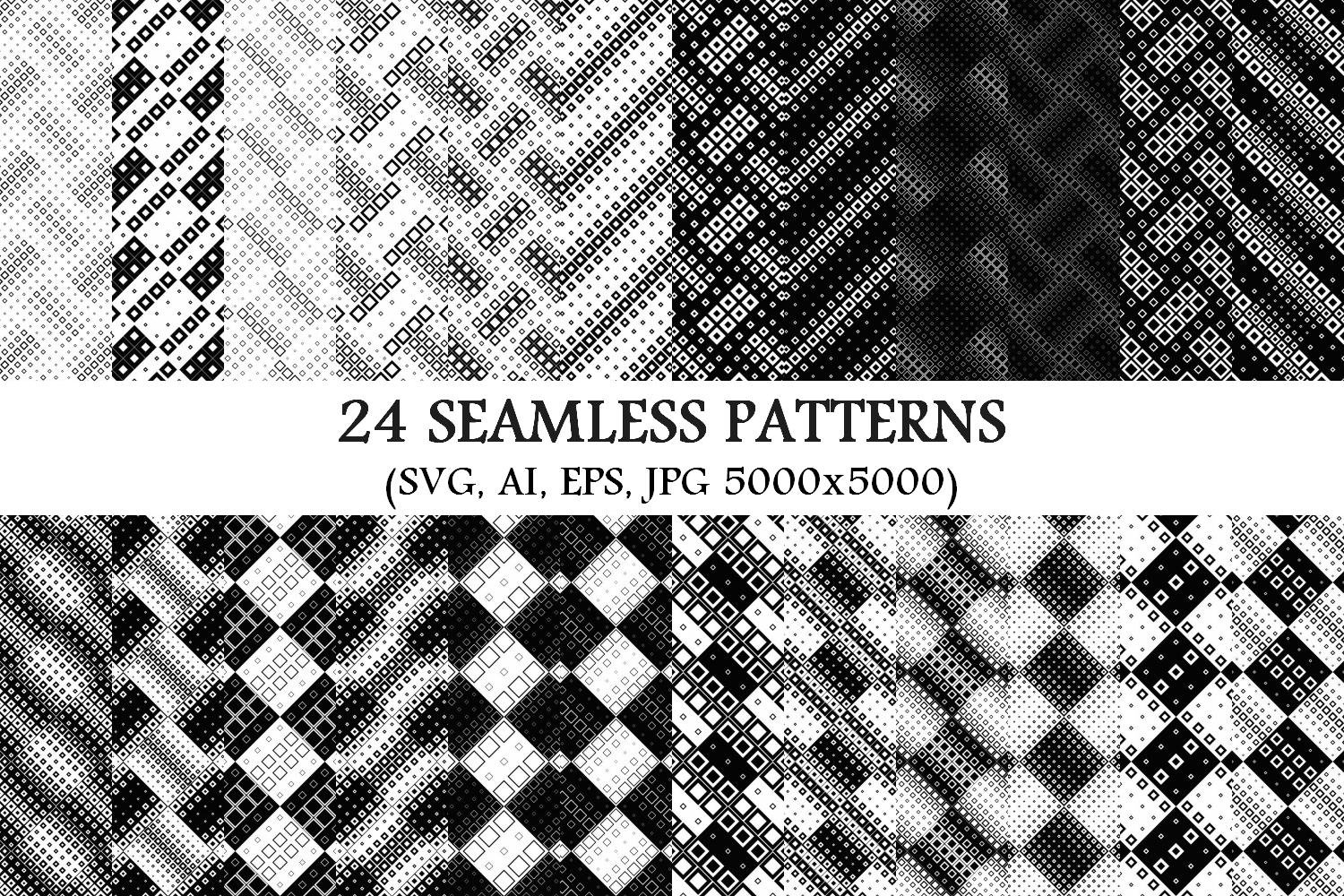 24 Seamless Square Patterns (343273) | Patterns | Design Bundles