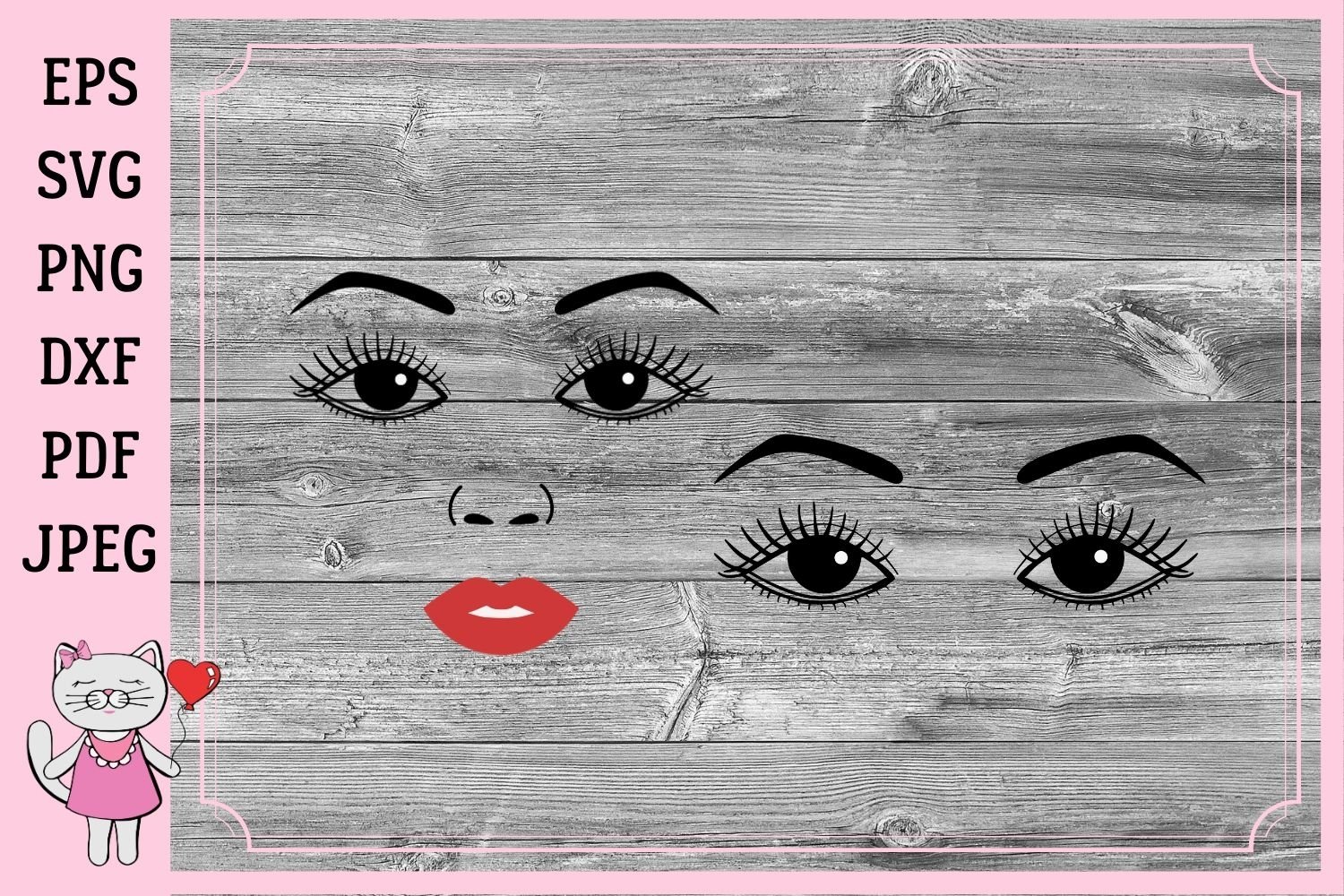 Eyes SVG, Eyelashes SVG, Eyebrow, lips (579114) | Cut Files | Design ...