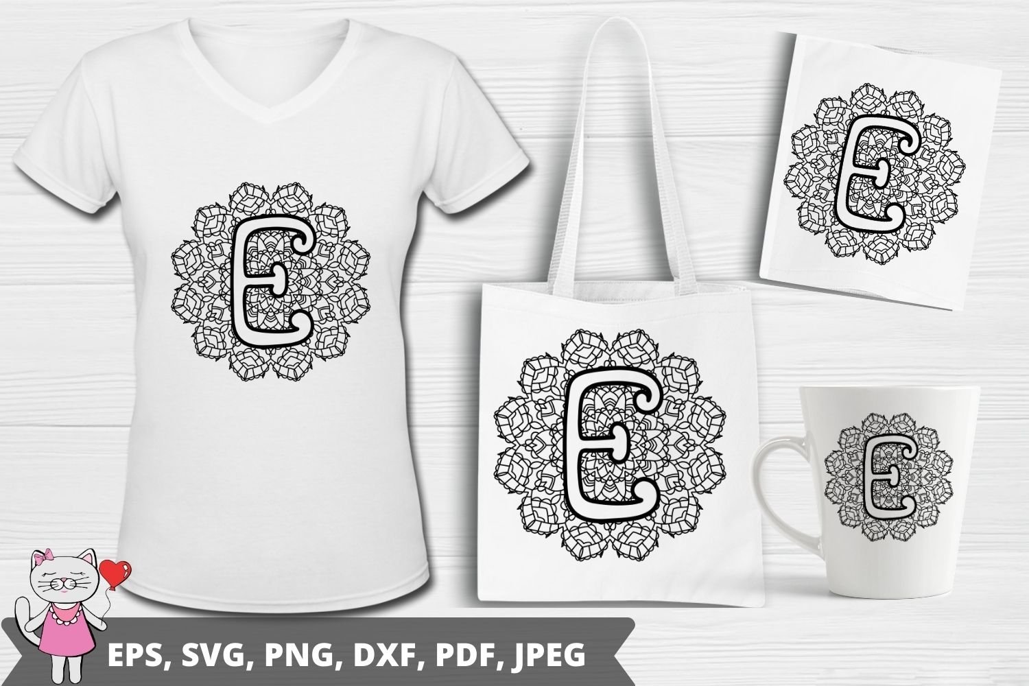 Monogram E Svg, Initial Monogram Svg (1143012) | Monograms | Design Bundles