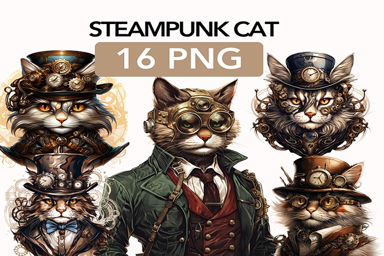 Steampunk Cat Art