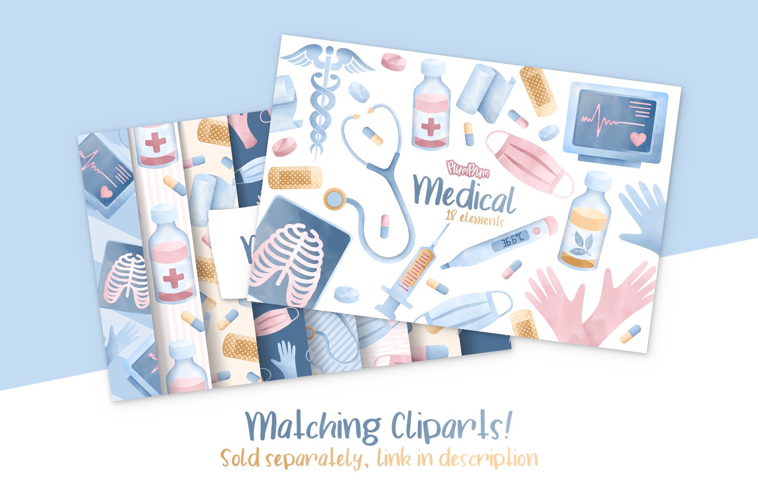 Medical Digital Papers (575203) | Patterns | Design Bundles
