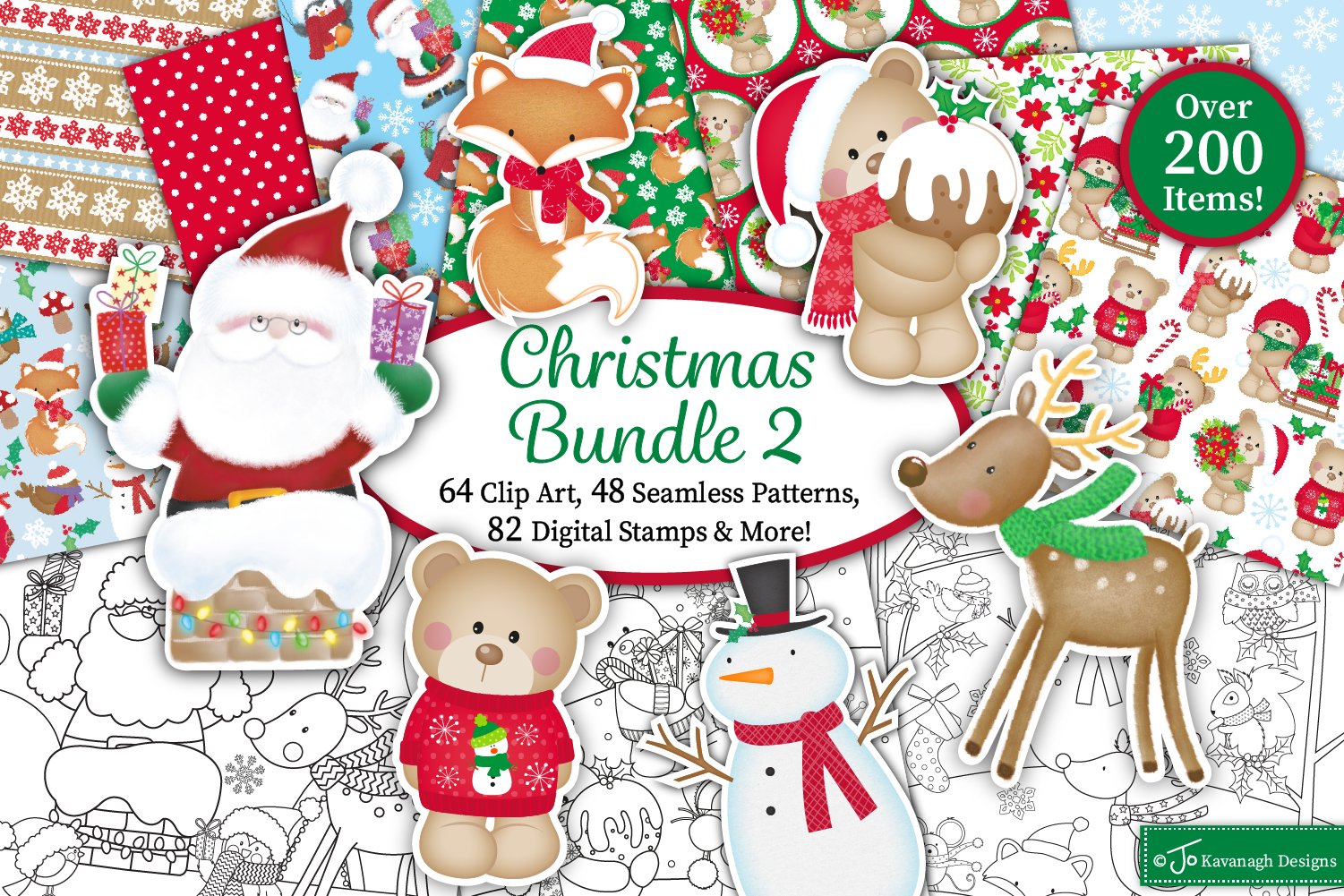 Christmas bundle, Christmas clipart graphics & illustrations (900174 ...