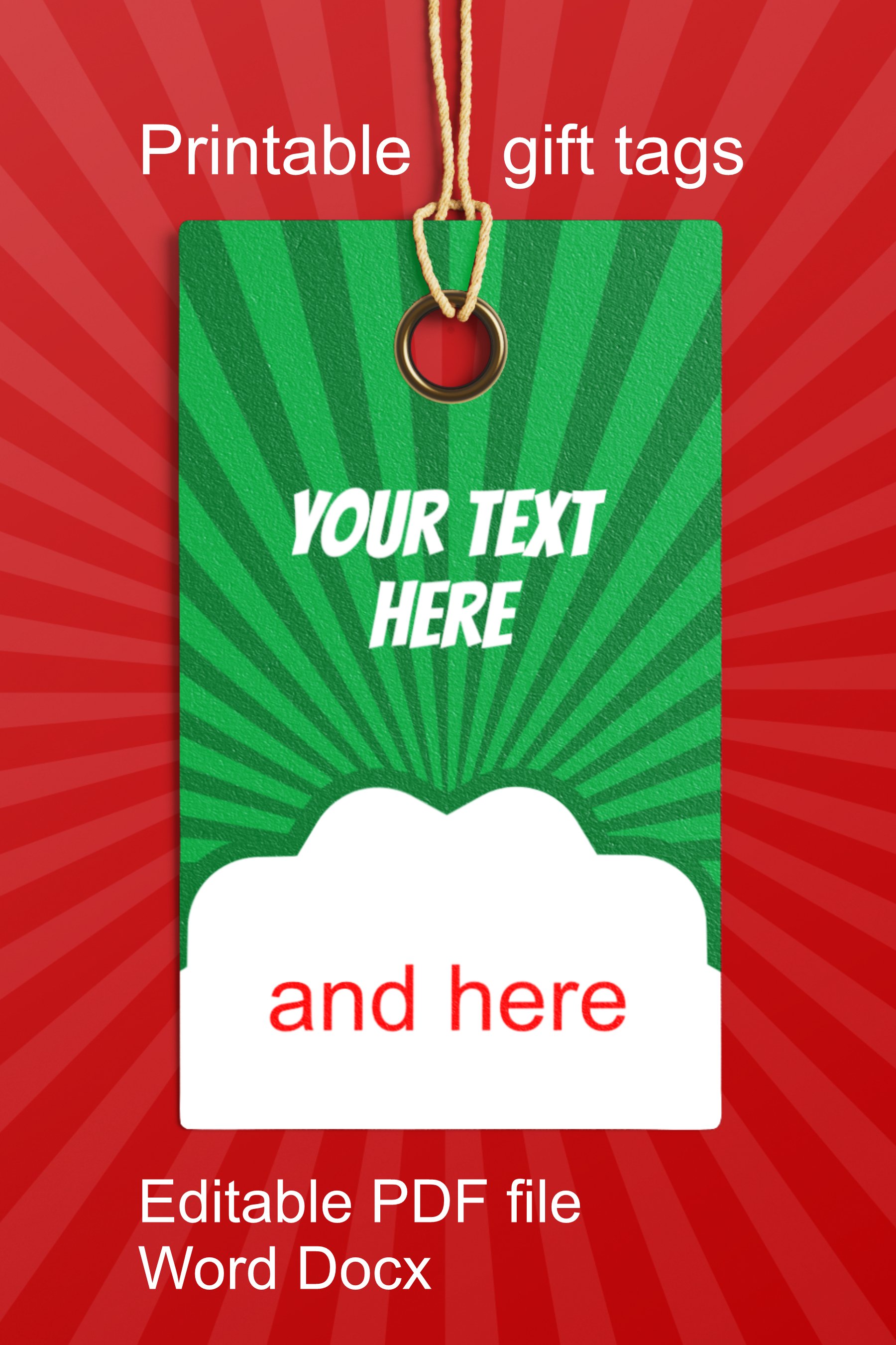 Printable Christmas Gift Tags Editable PDF Word Templates