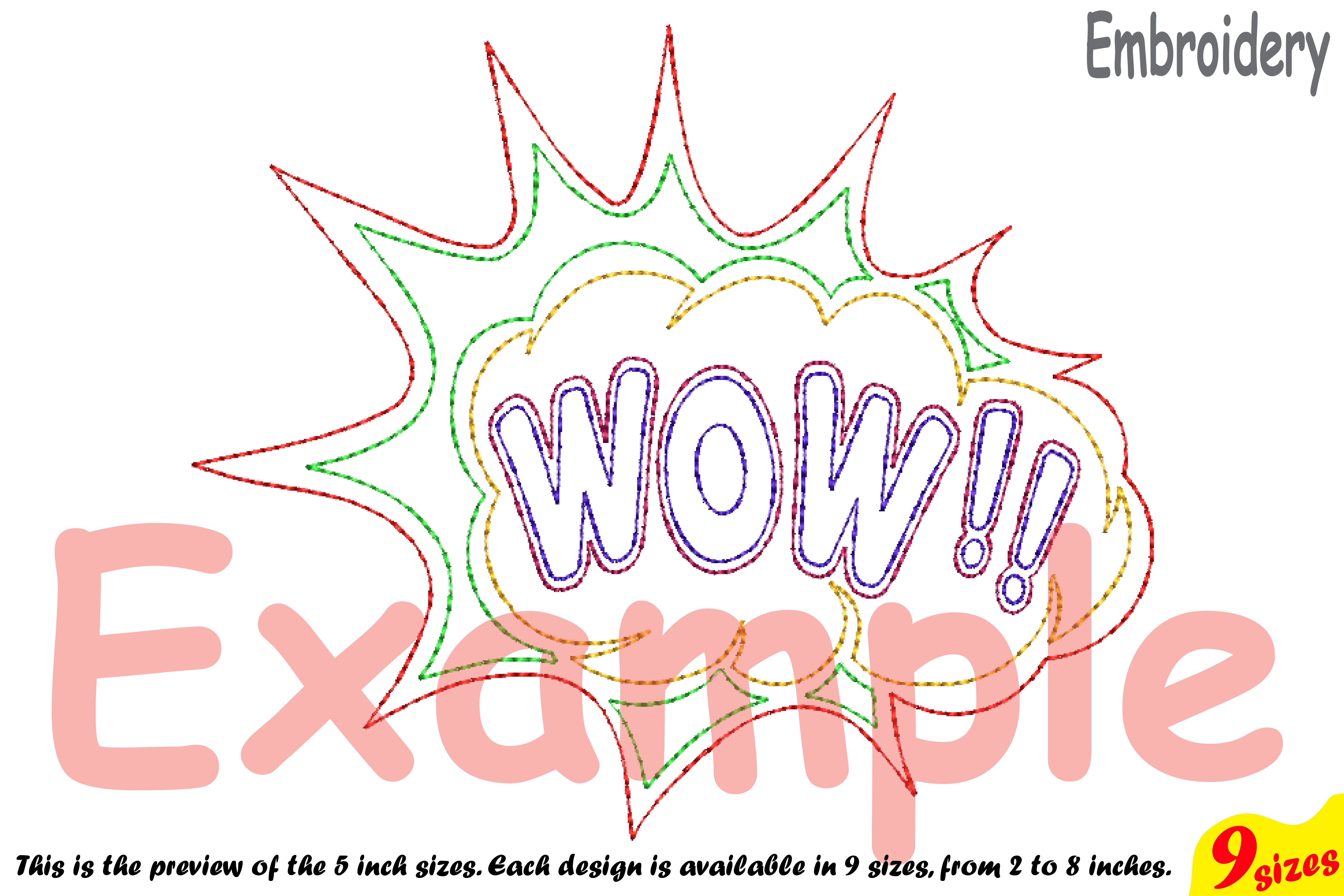 Outline Wow - Embroidery Design Machine Instant Download Commercial Use ...