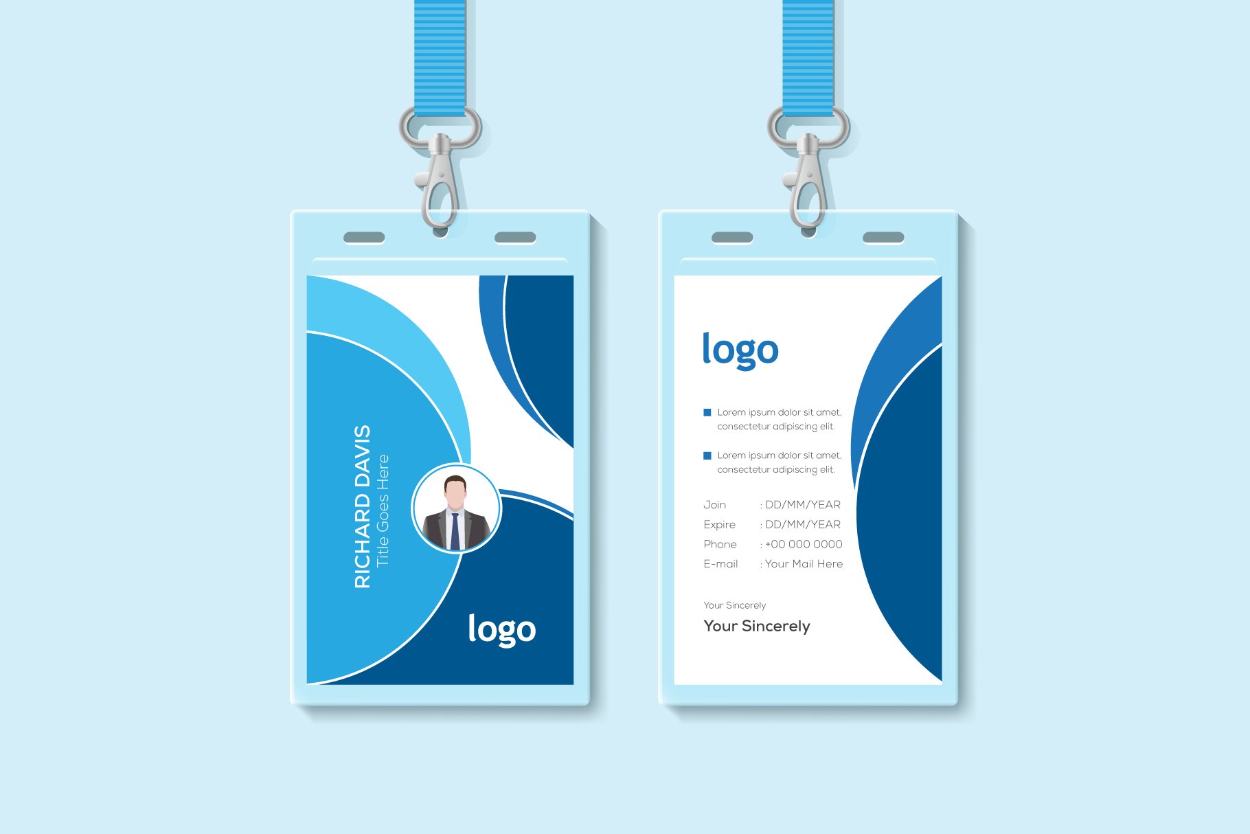 Id Card Vector. security badge, press event pass template. (709752 ...