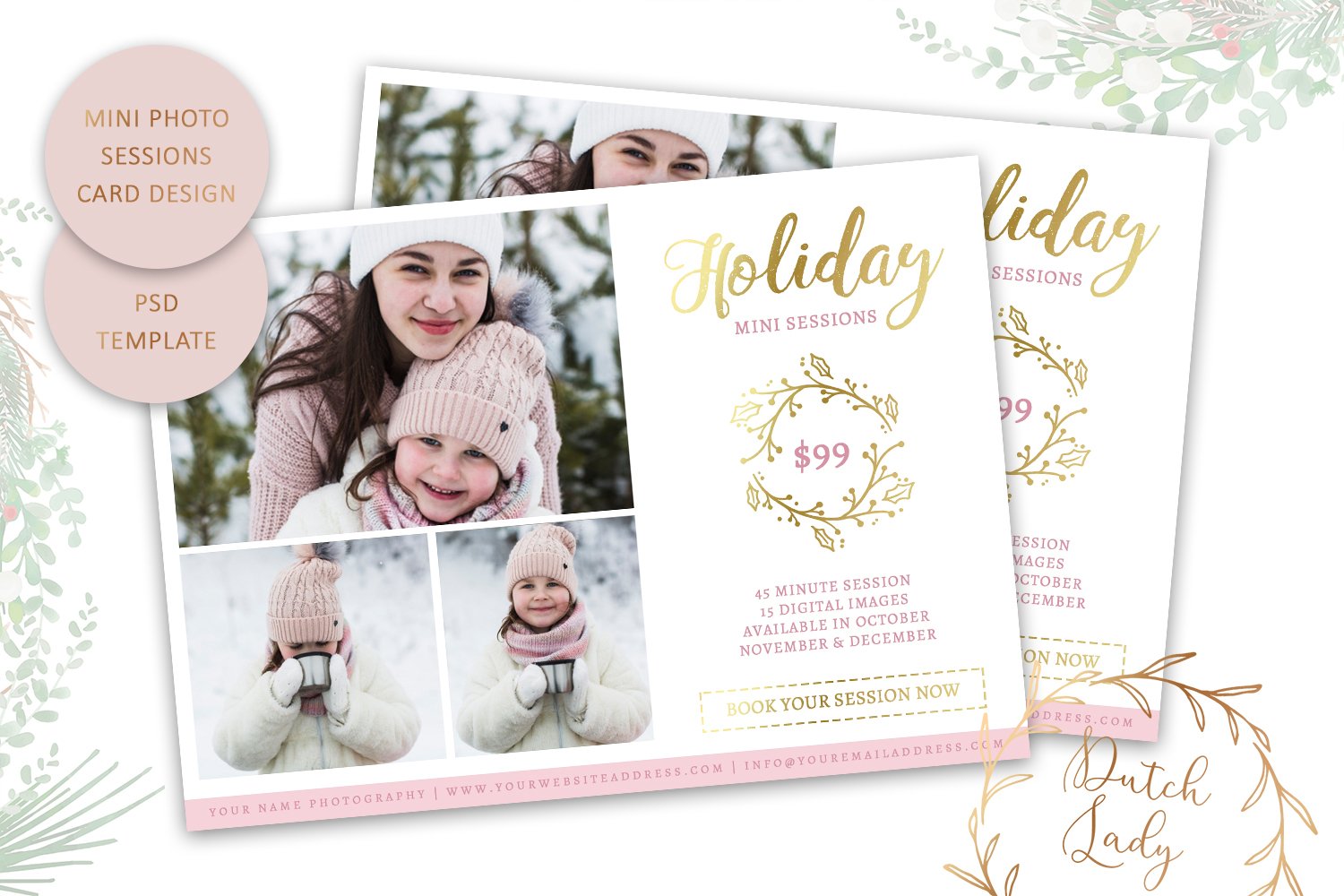 PSD Photo Mini Session Card Template - Design #20 (157207 ...