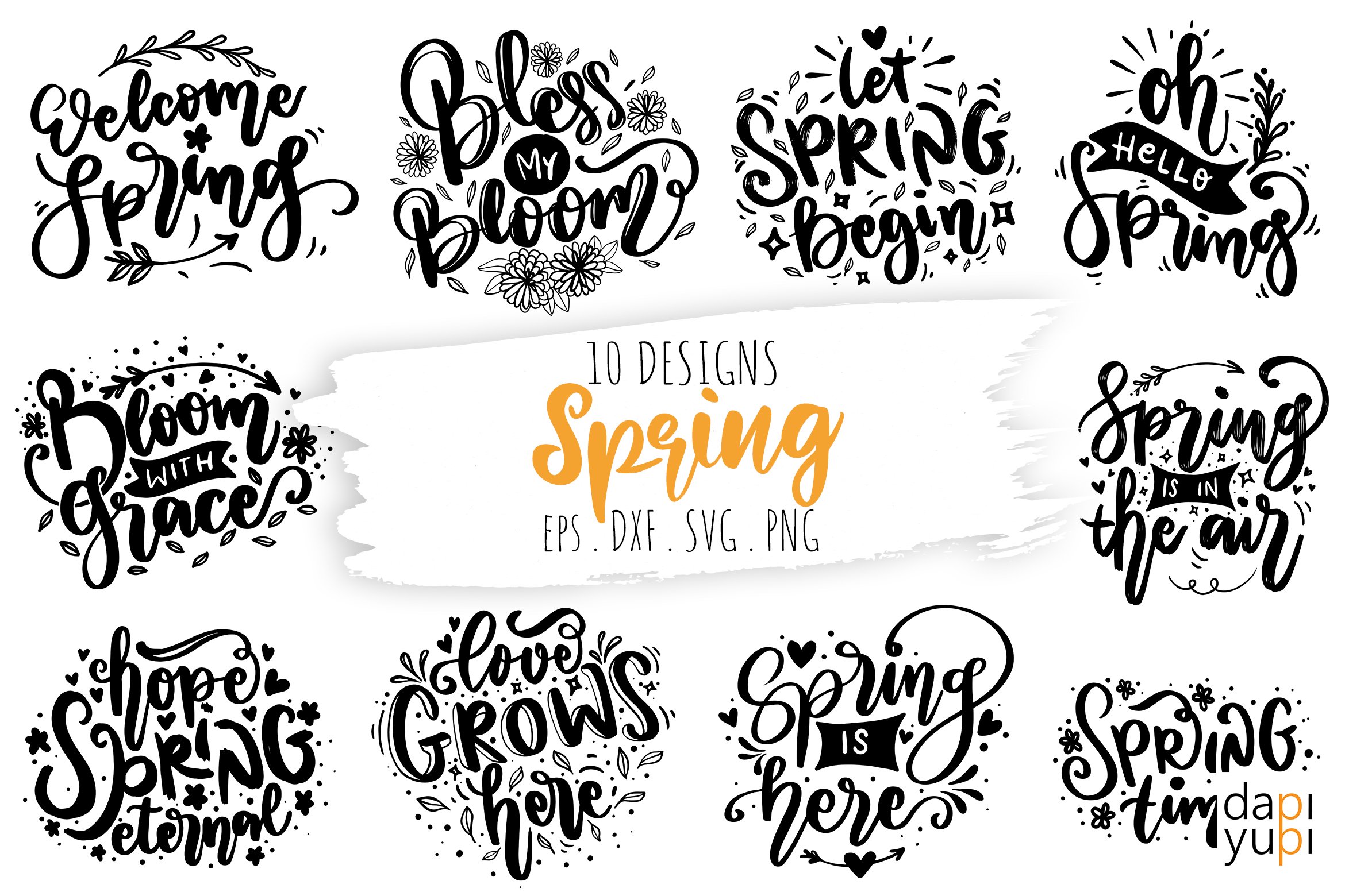 Spring Lettering Quotes Bundle (1196829) | SVGs | Design Bundles