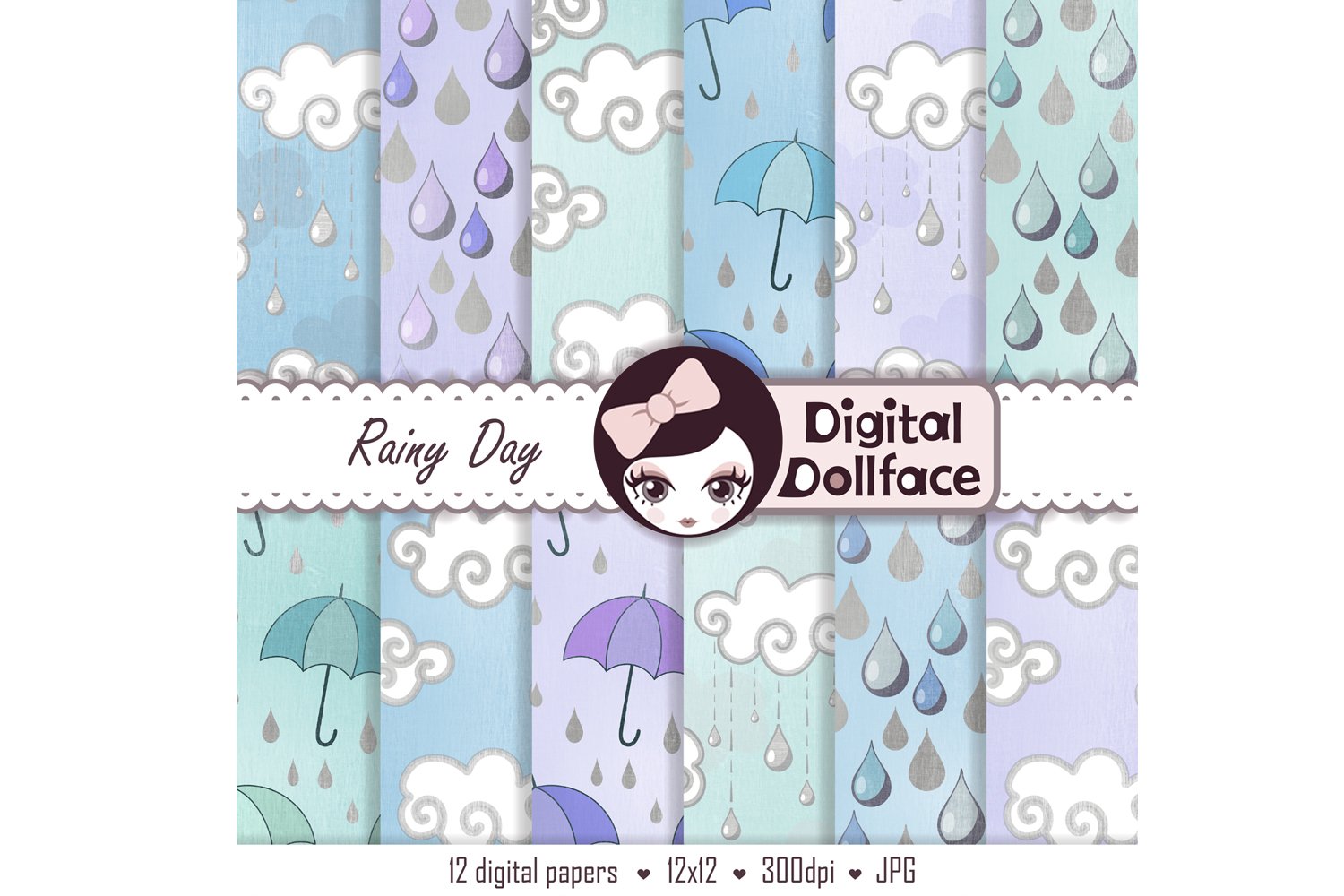 Rainy Day Patterns (77265) | Patterns | Design Bundles