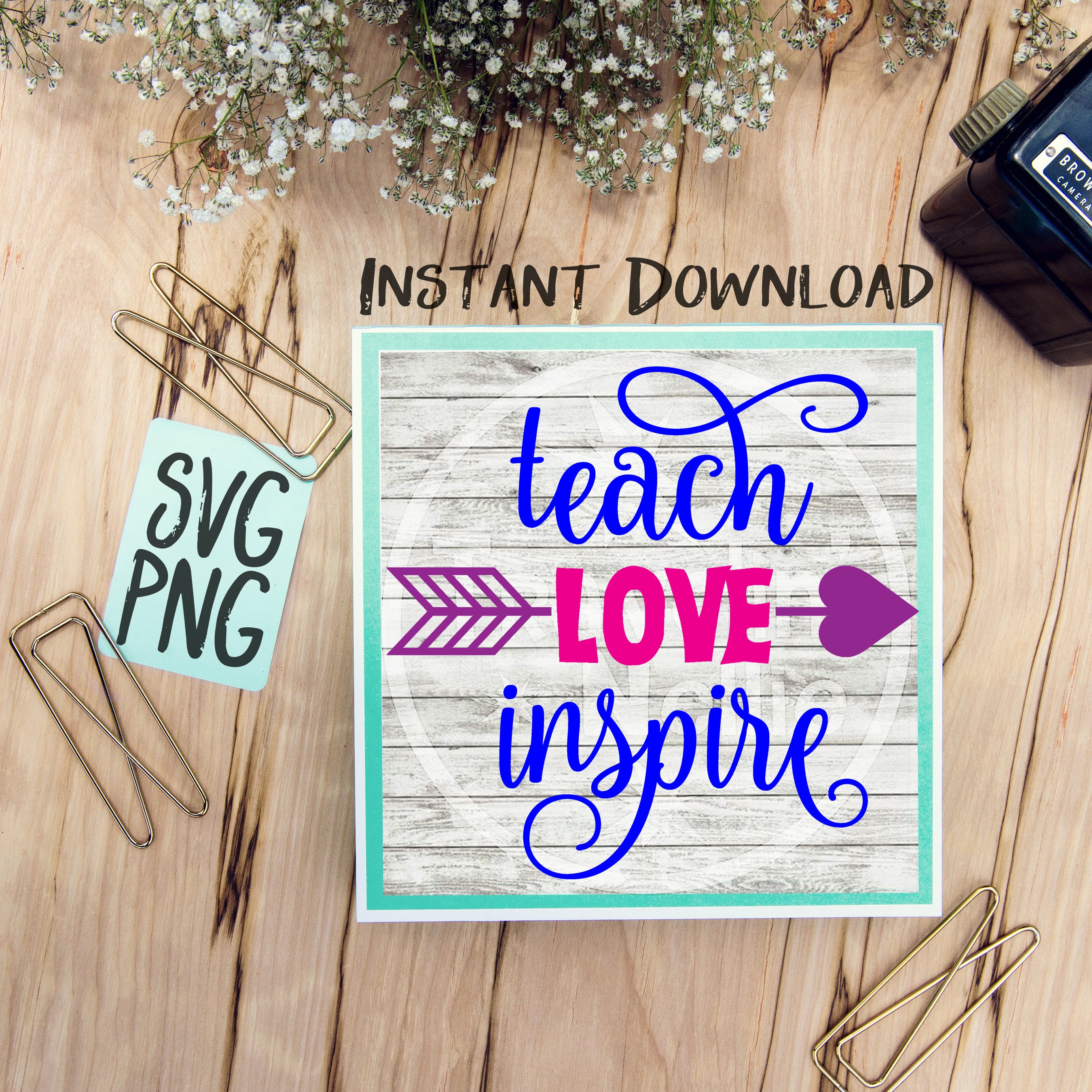 Teacher SVG Best Teach Love Inspire Live Love Bundle Apple (92351 ...