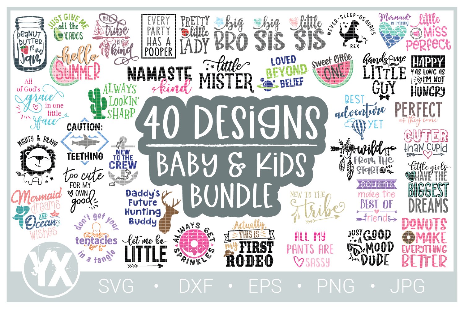 Misc. Kids Bundle - 40 Assorted SVG Designs (710962) | Cut Files ...