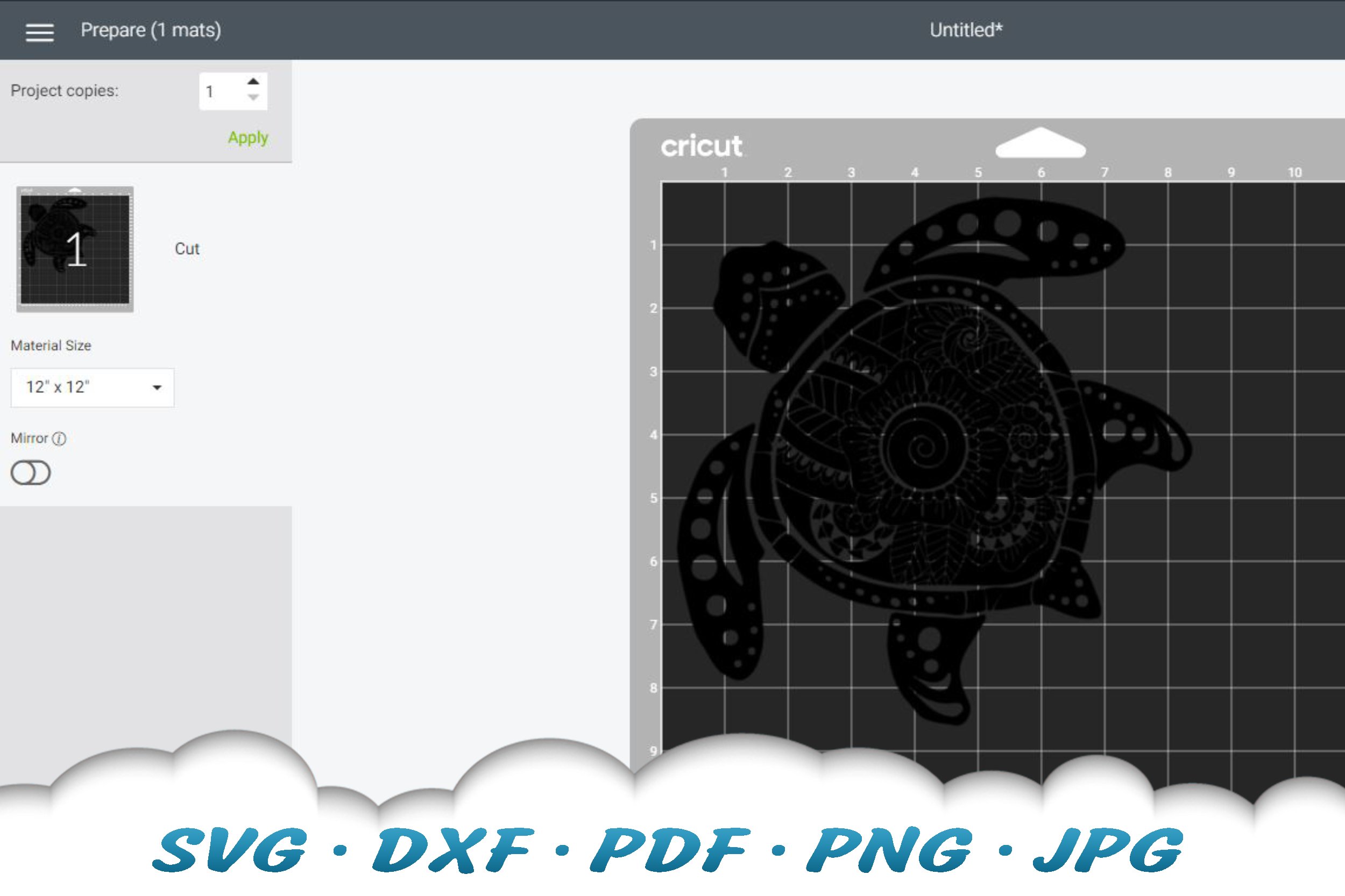 Sea Turtle Zentangle SVG DXF Cut Files (977091) | Cut Files | Design ...