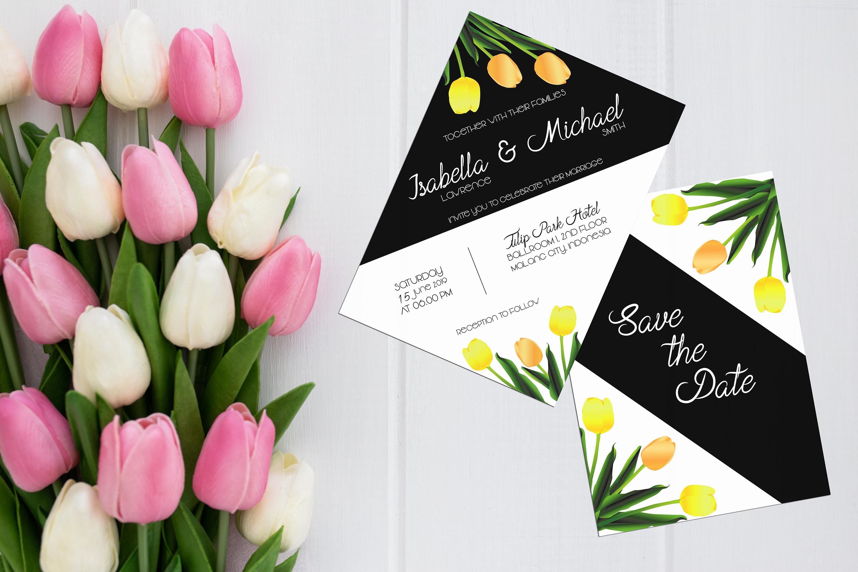 Asymmetric Tulips Wedding Invitation Kit (211979) | Card Making ...