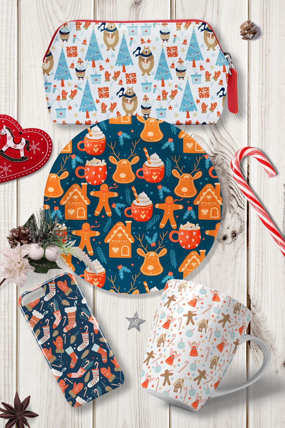 Big Christmas bundle with vector elements, patterns, cards (1013757 ...