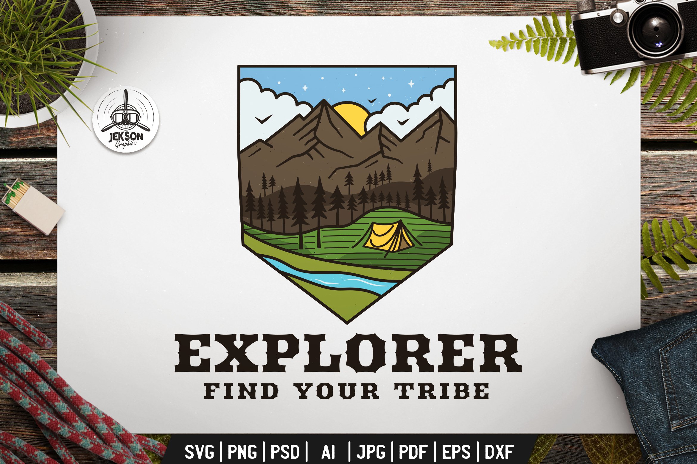 Explorer Adventure SVG Logo Camping Emblem Template DXF PNG (904109 ...