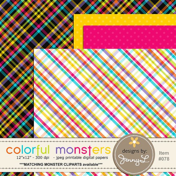 Monsters Digital papers (83407) | Backgrounds | Design Bundles