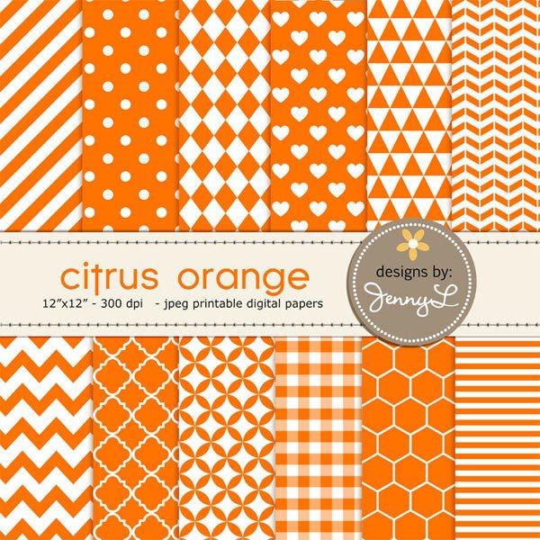 Orange Digital Papers (84101) | Backgrounds | Design Bundles