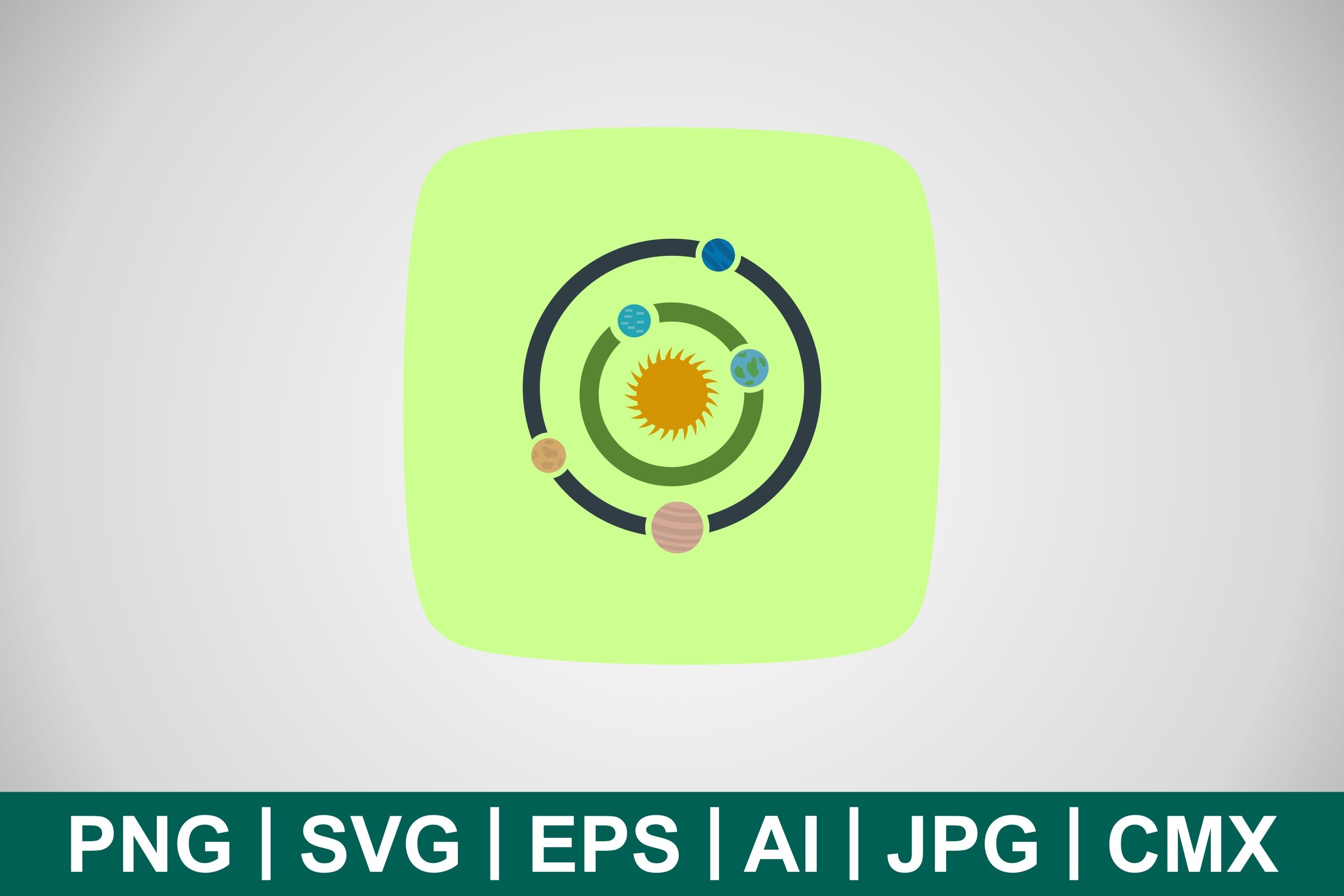 Vector Solar System Icon (1100270) | Icons | Design Bundles