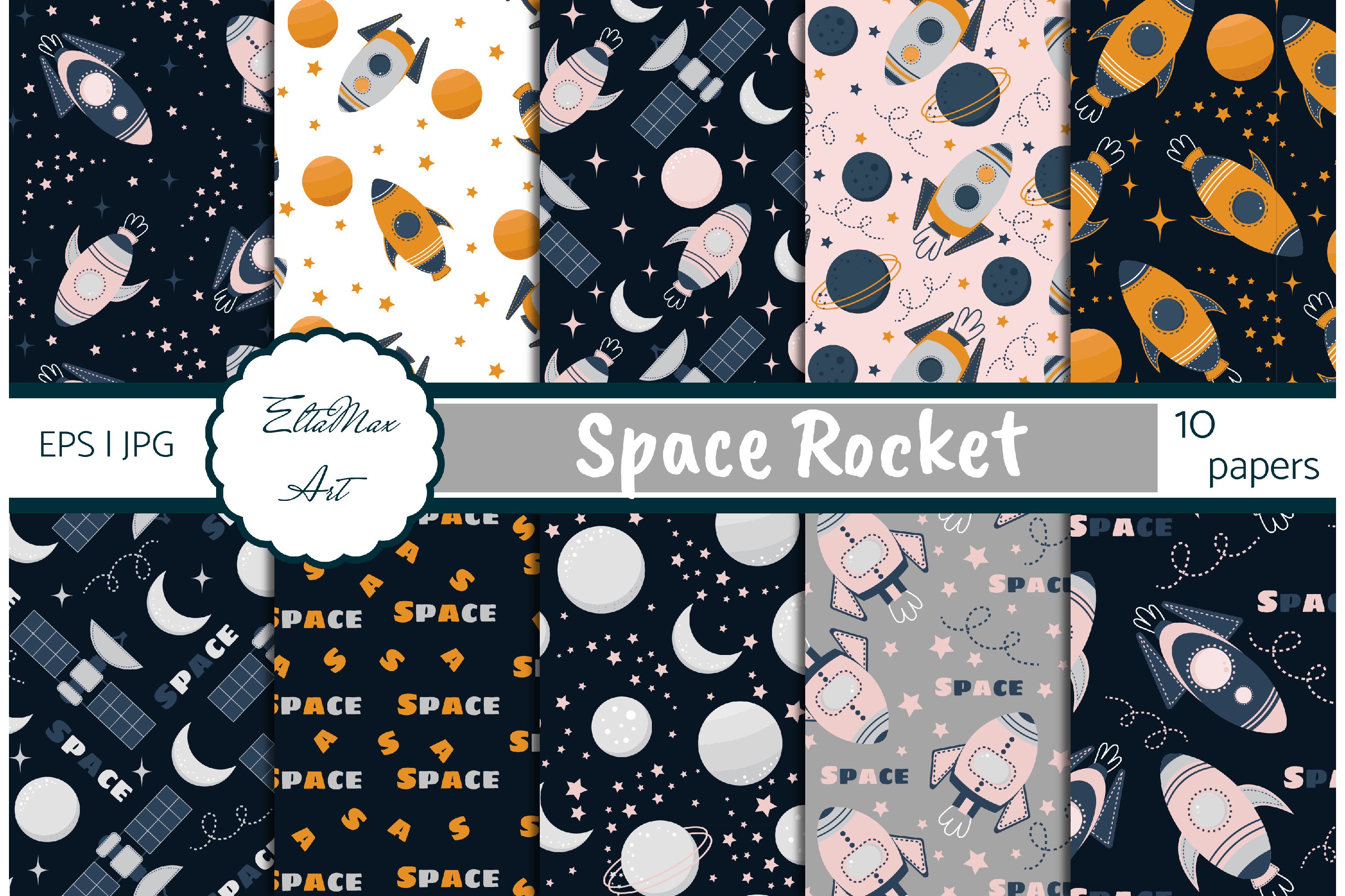 Space Digital Papers, Space Paper Pack, Spaceship (554121) | Patterns ...