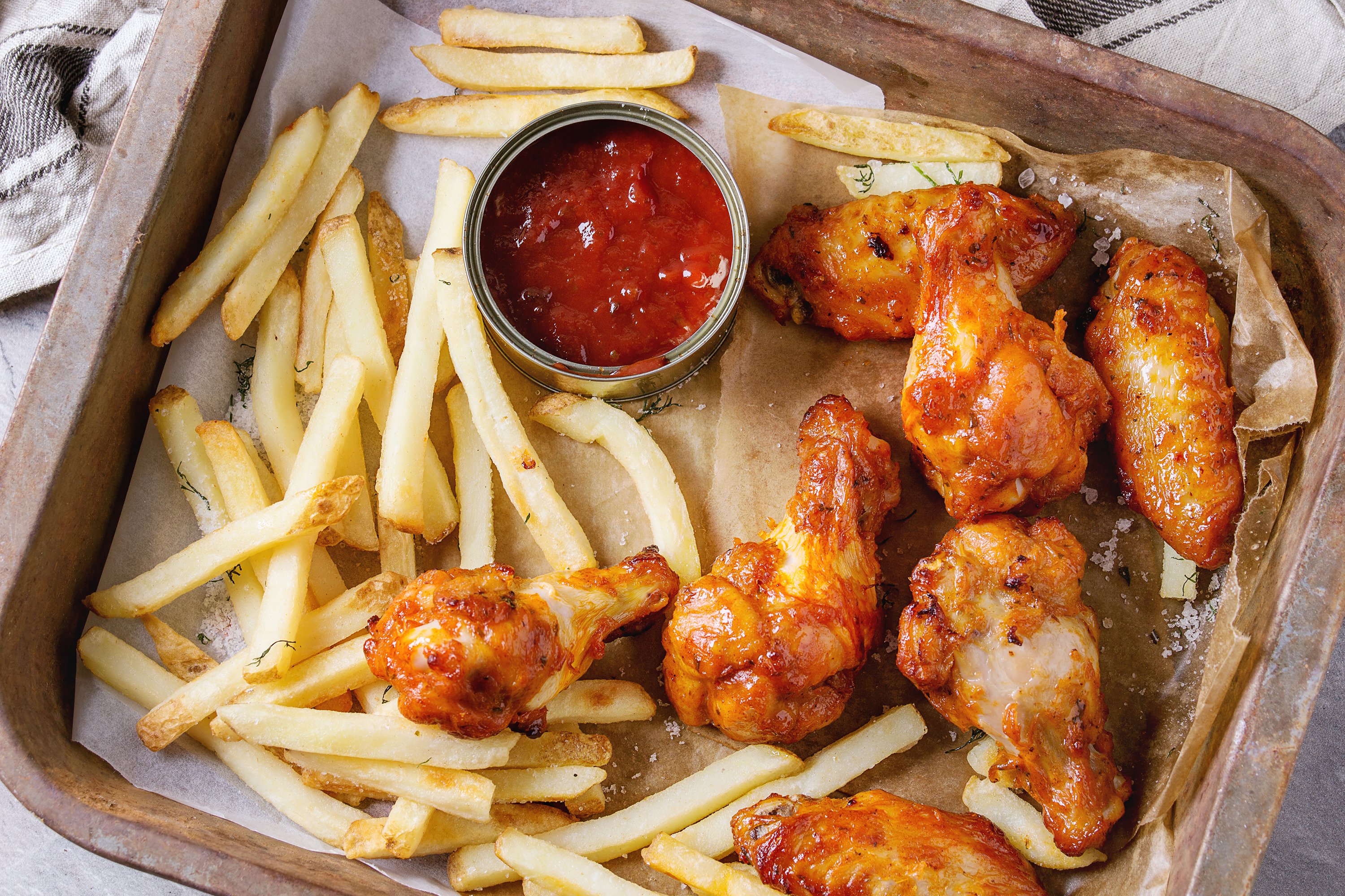 Fried chicken legs with french fries (729817) | Food and Drink | Design ...