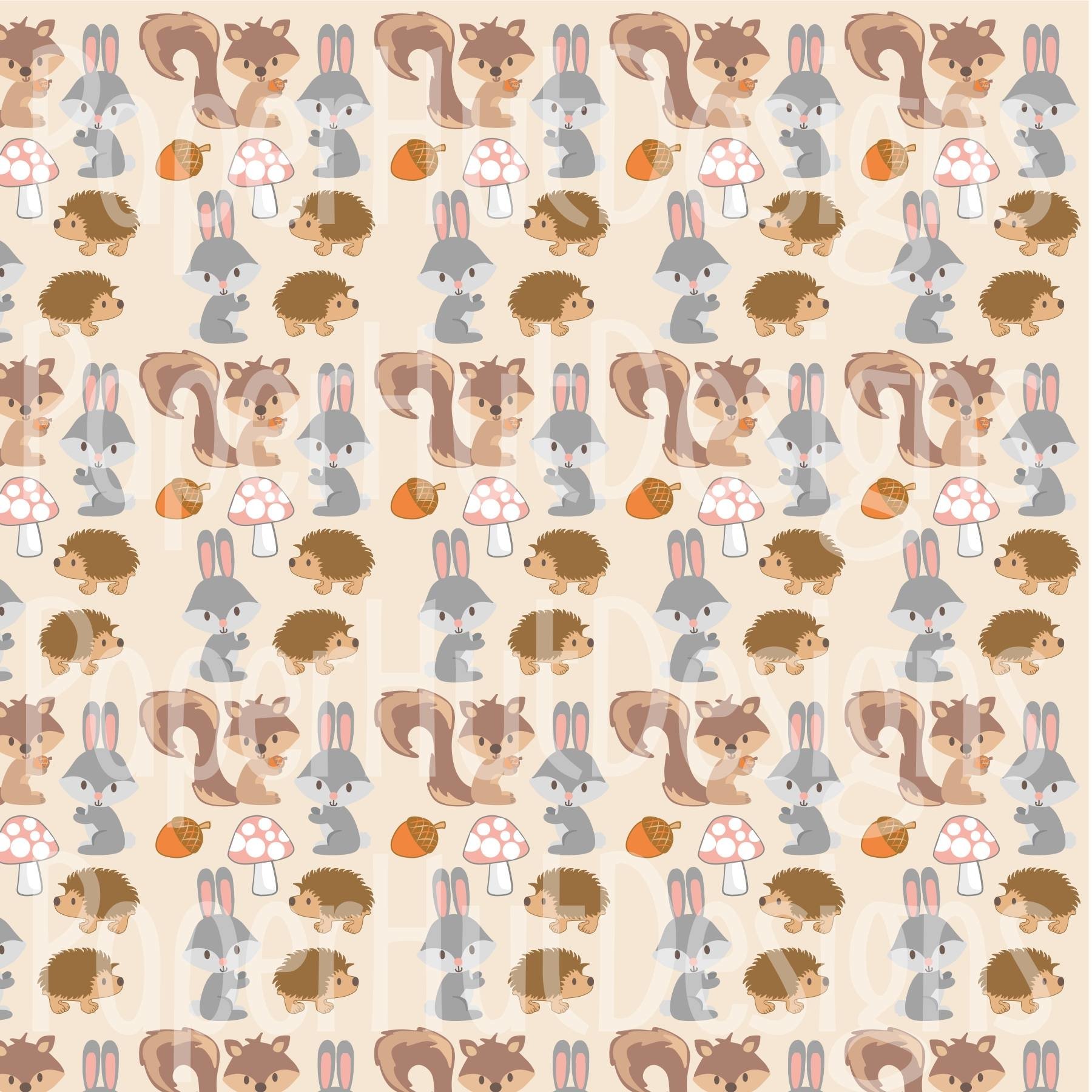 Forest Animals Digital Papers (64437) | Papers | Design Bundles