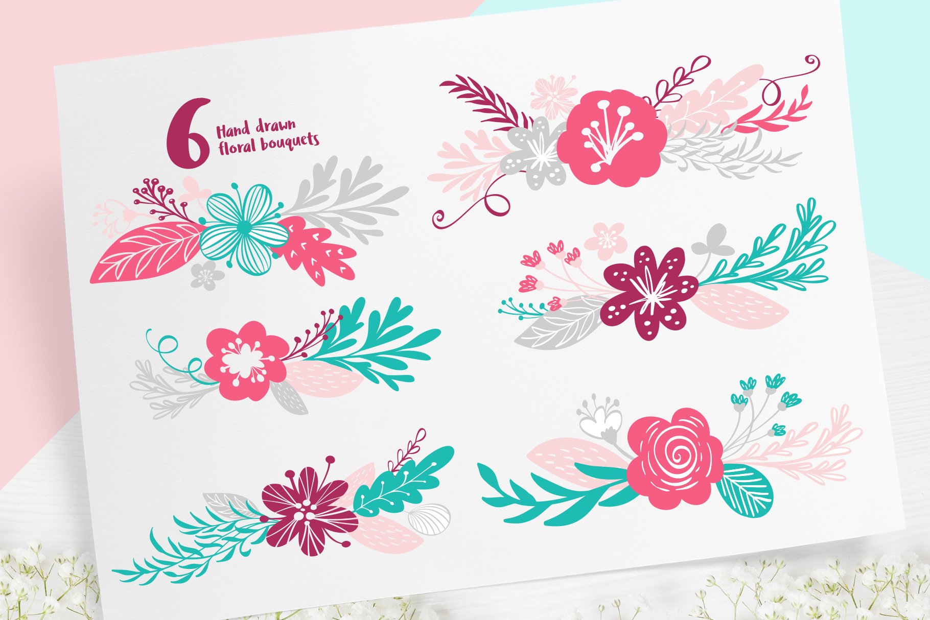 Spring vector lettering & floral greeting card (62685) | Illustrations ...