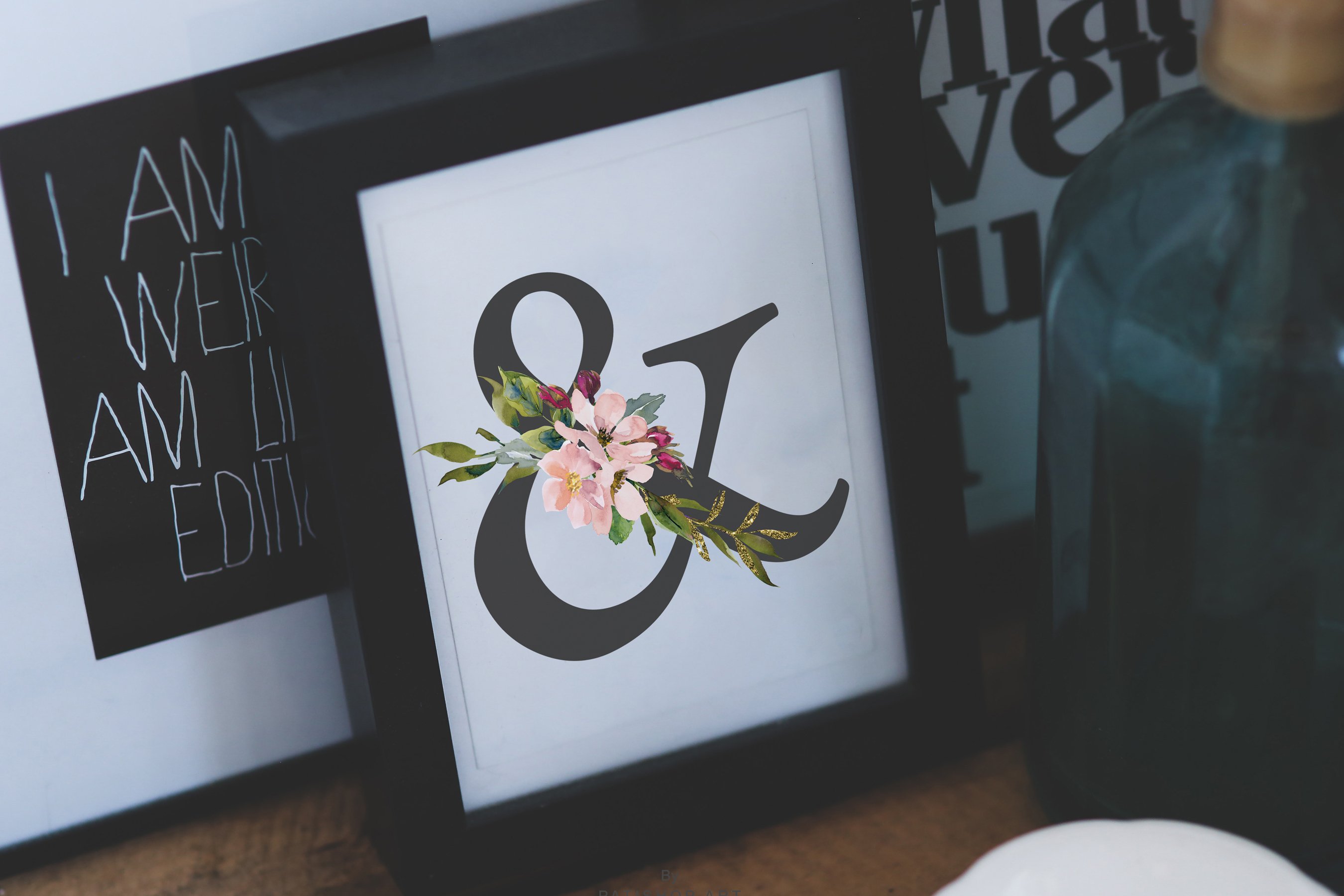 Burgundy & Blush Floral Alphabet Seamless Pattern Tile (108322 ...