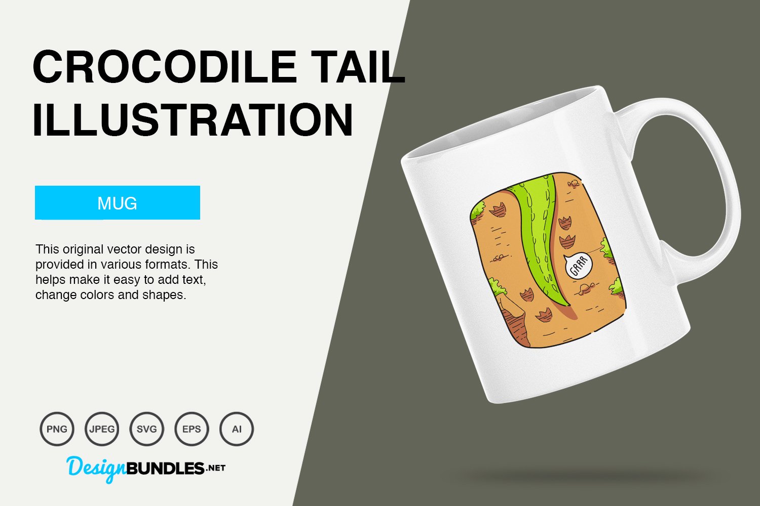 Crocodile Tail Vector Illustration