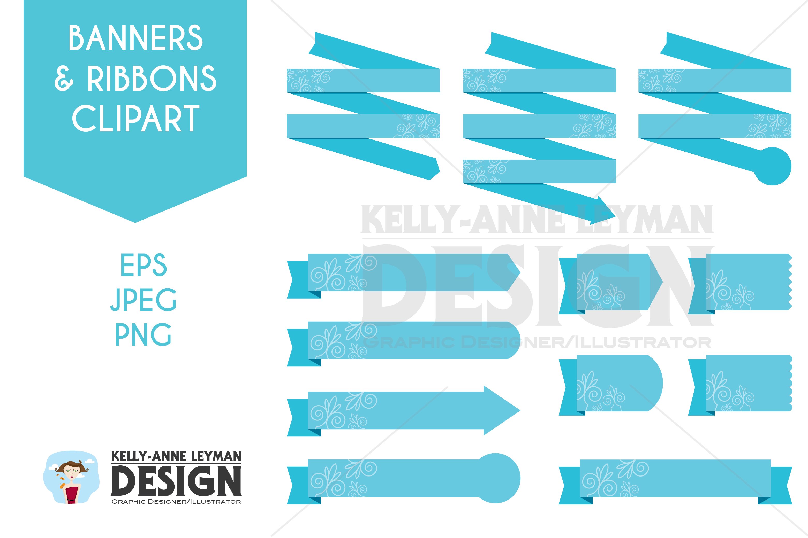 Digital Ribbon Clipart, Digital Banner set, Design Elements (91862 ...