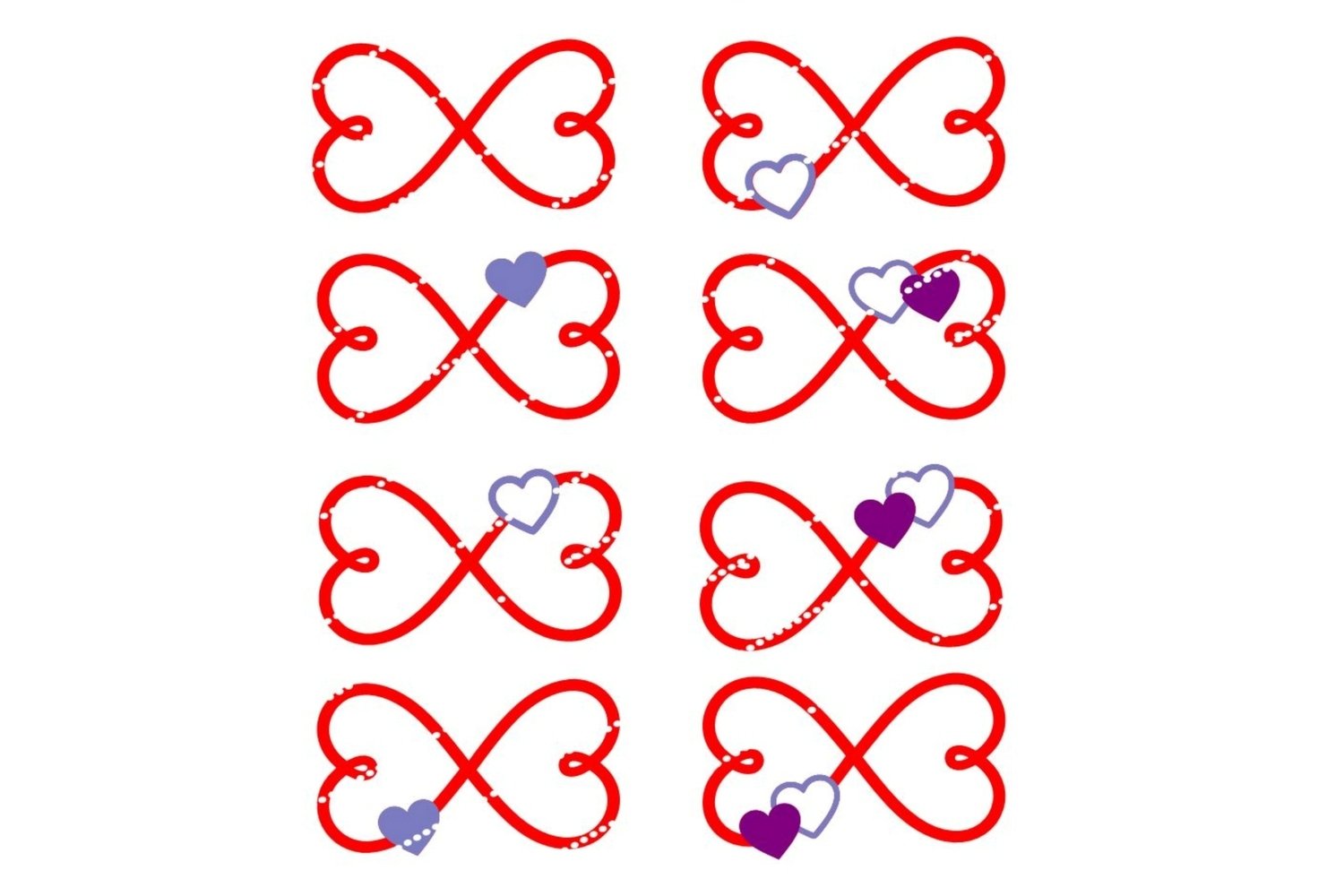 Infinity Symbol with Hearts Set of 16 SVG Cut File (186212) | Cut Files ...