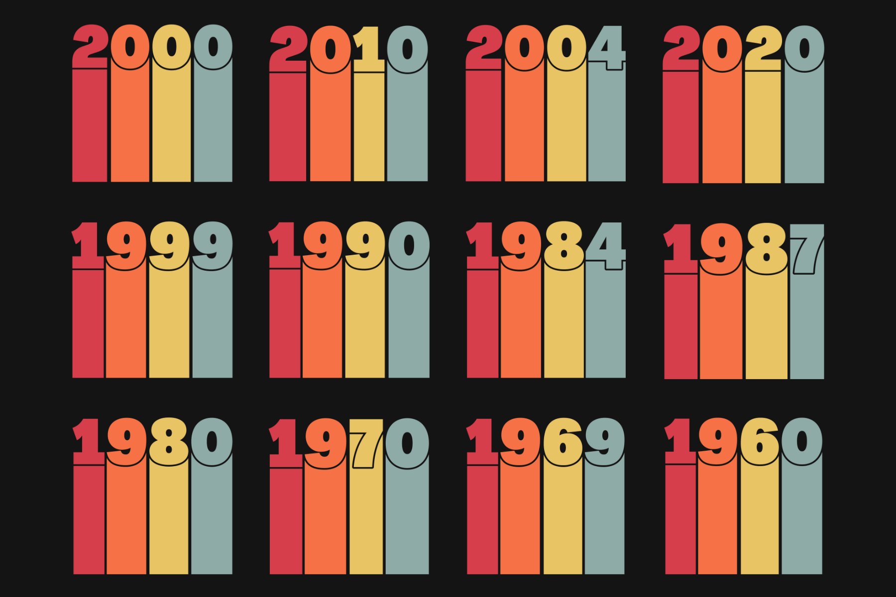 Vintage Striped Years Background (1031604) | Backgrounds | Design Bundles