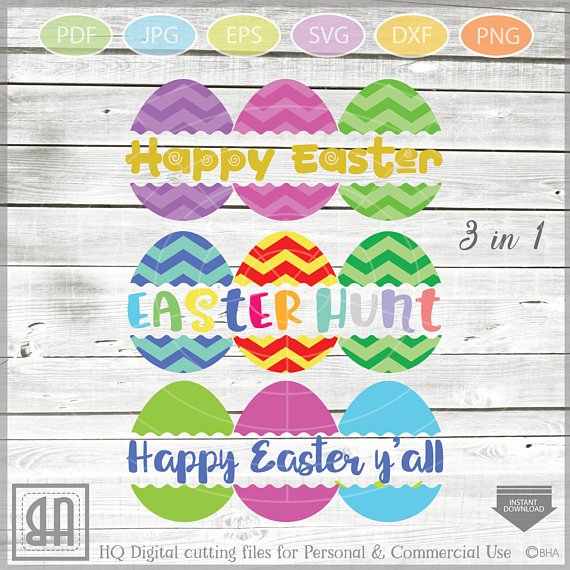 Easter Eggs monogram SVG, Split Easter Eggs, Egg Cut file (64871) | SVGs | Design Bundles