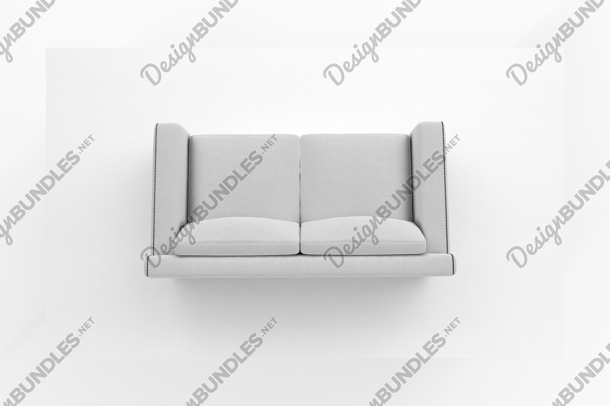 White sofa top view furniture 3d rendering (1059975) | Architecture ...