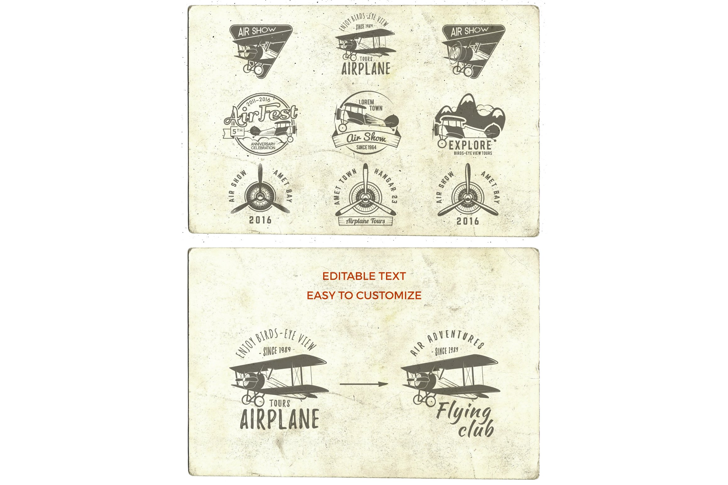 Airplane SVG Logo & Silhouette Plane Icons Bundle DXF PNG (8177 ...