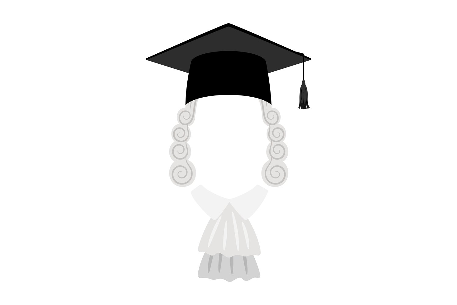 Judges wig and hat with place for face (904066) | Illustrations ...