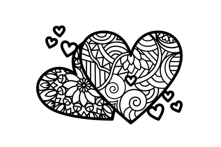 Valentine's Heart Zentangle Mandala