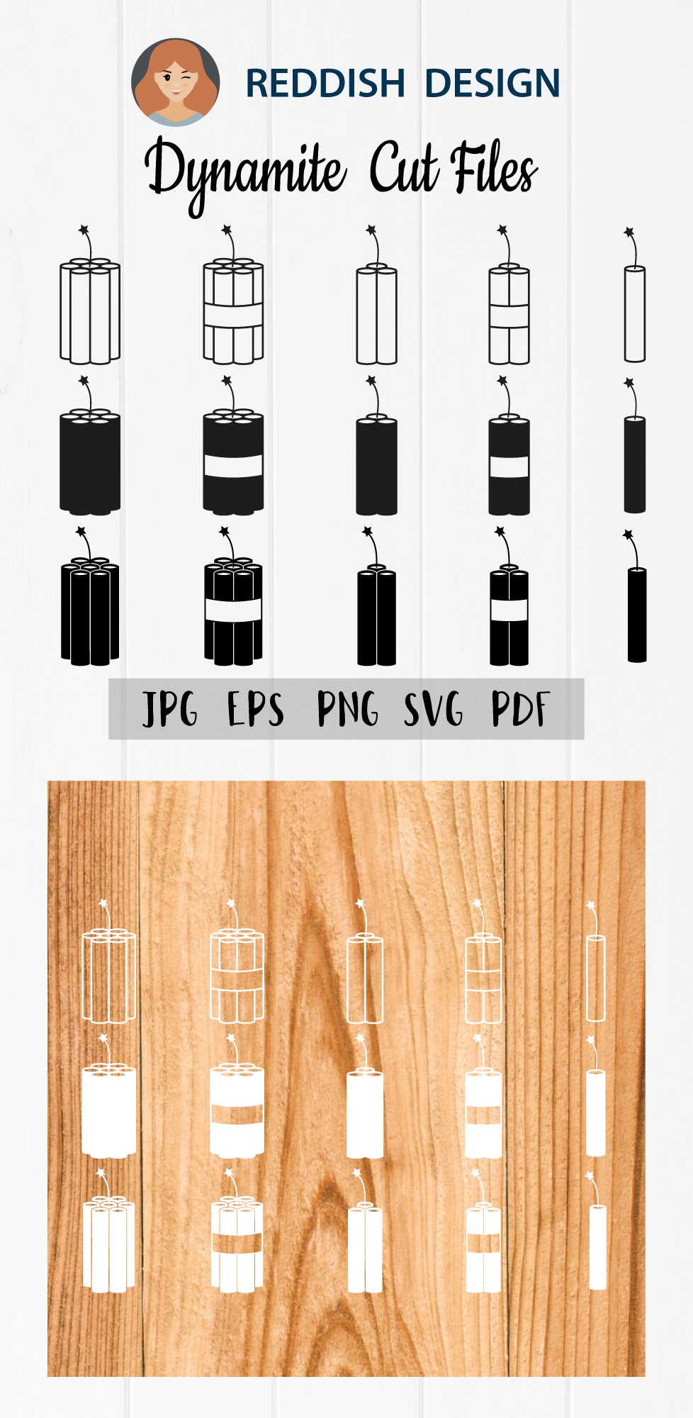 Dynamite SVG bomb silhouette cut file, explosion (1146394 ...