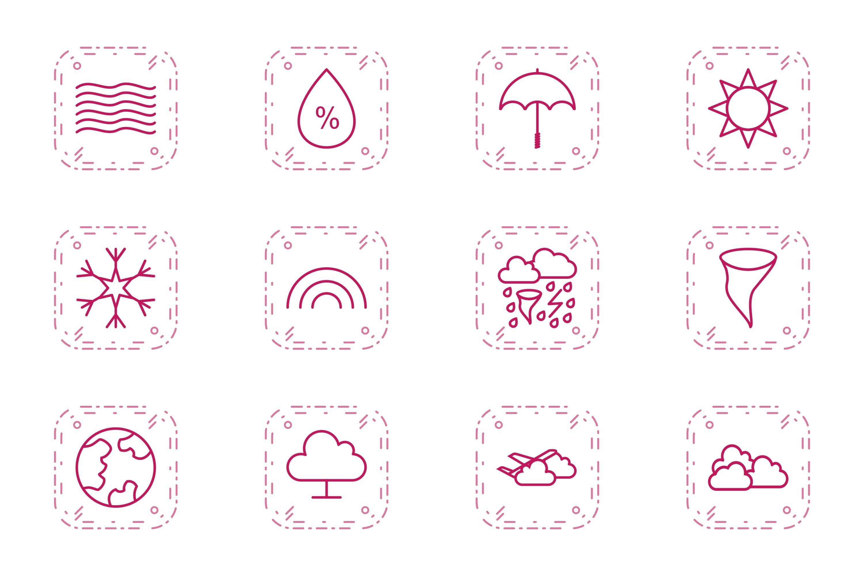 Set Of Weather And Season Icons (458969) | Icons | Design Bundles