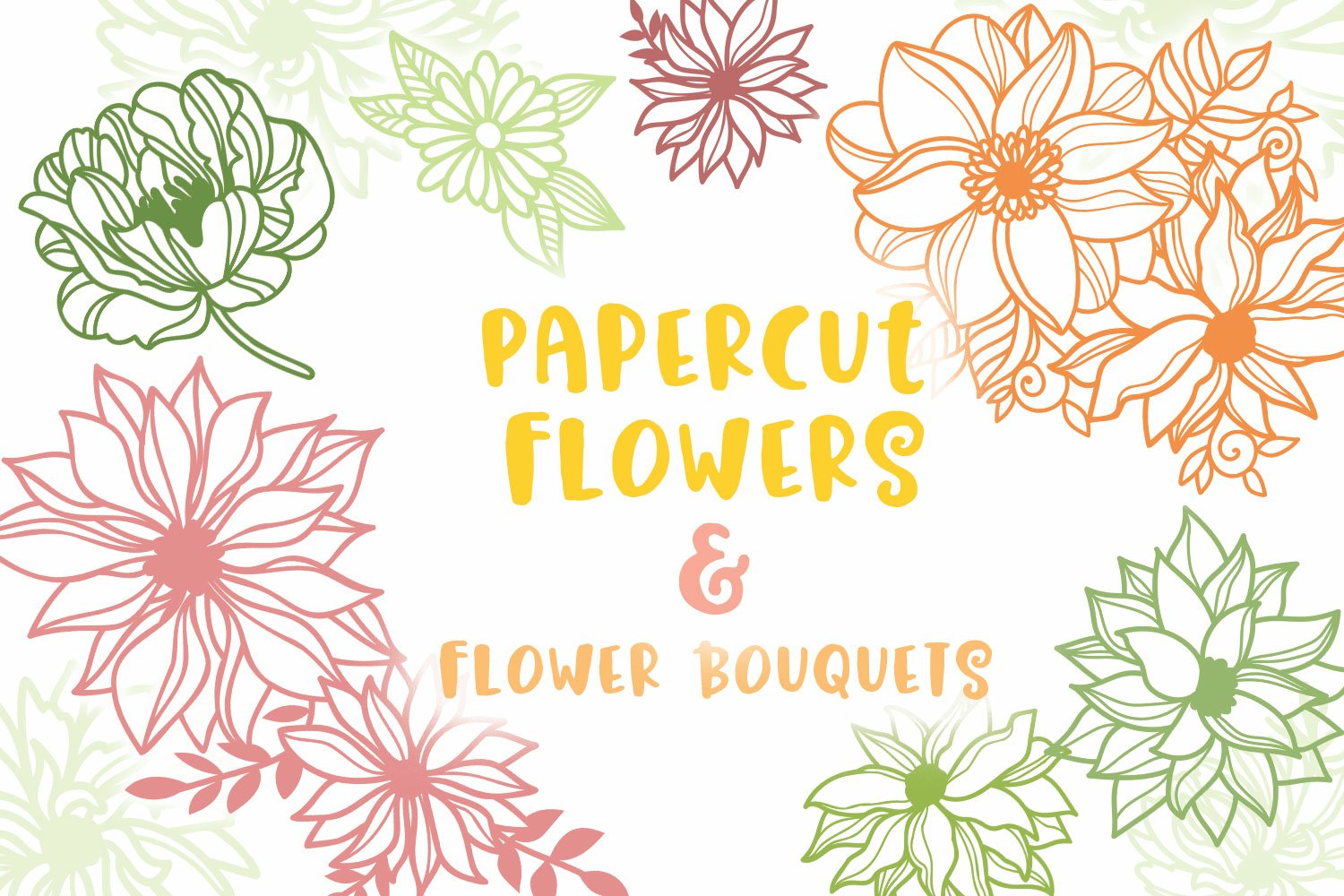 Papercut Flowers and Flower Bouquets - 15 items
