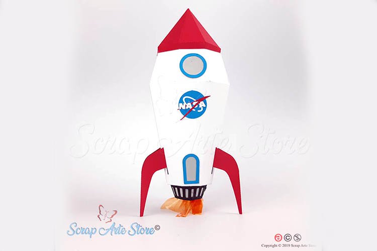 Rocket box (346763) | Paper Cutting | Design Bundles